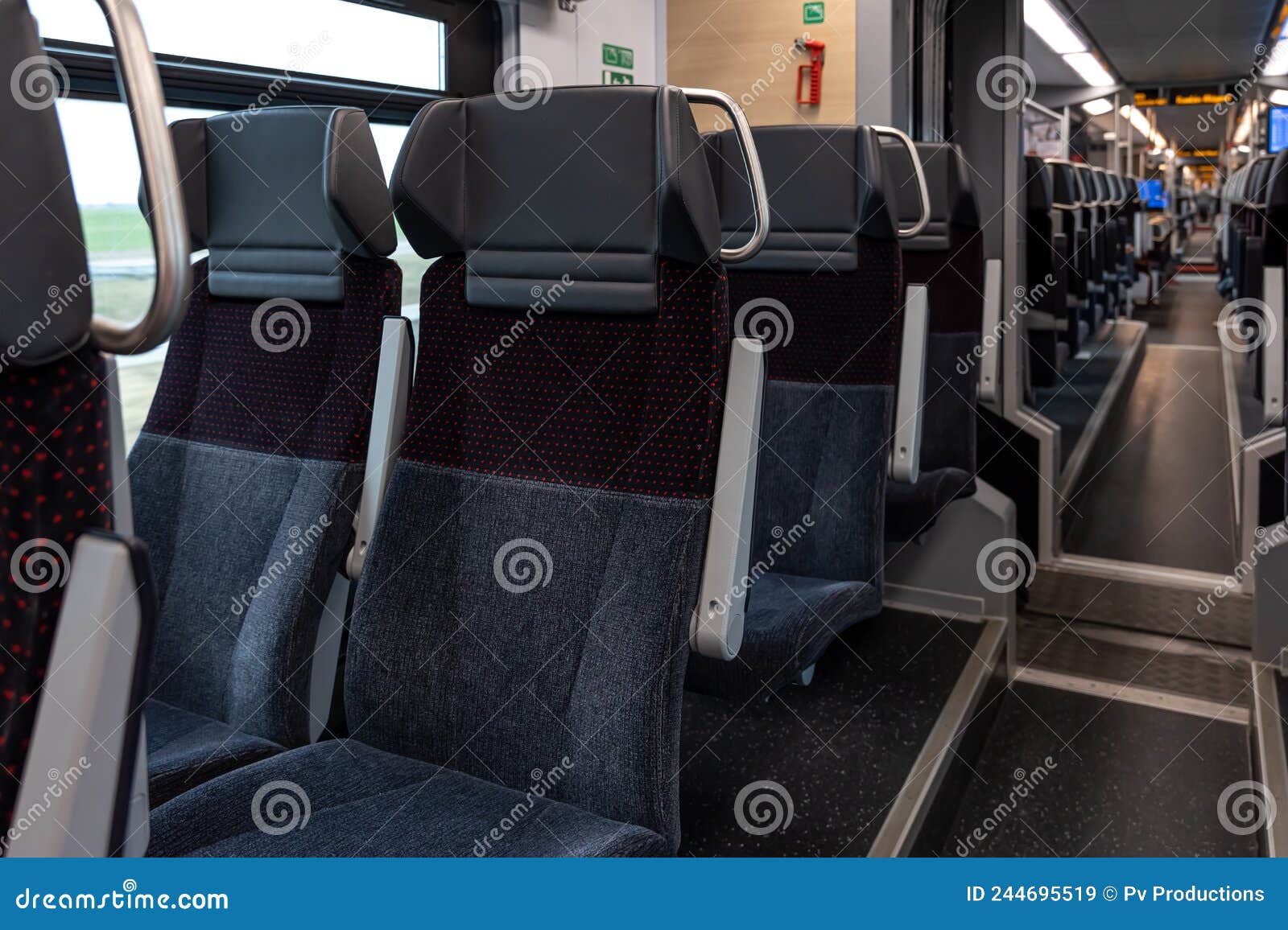 Train Inside, Empty Seats on the Train. Stock Image - Image of metro ...