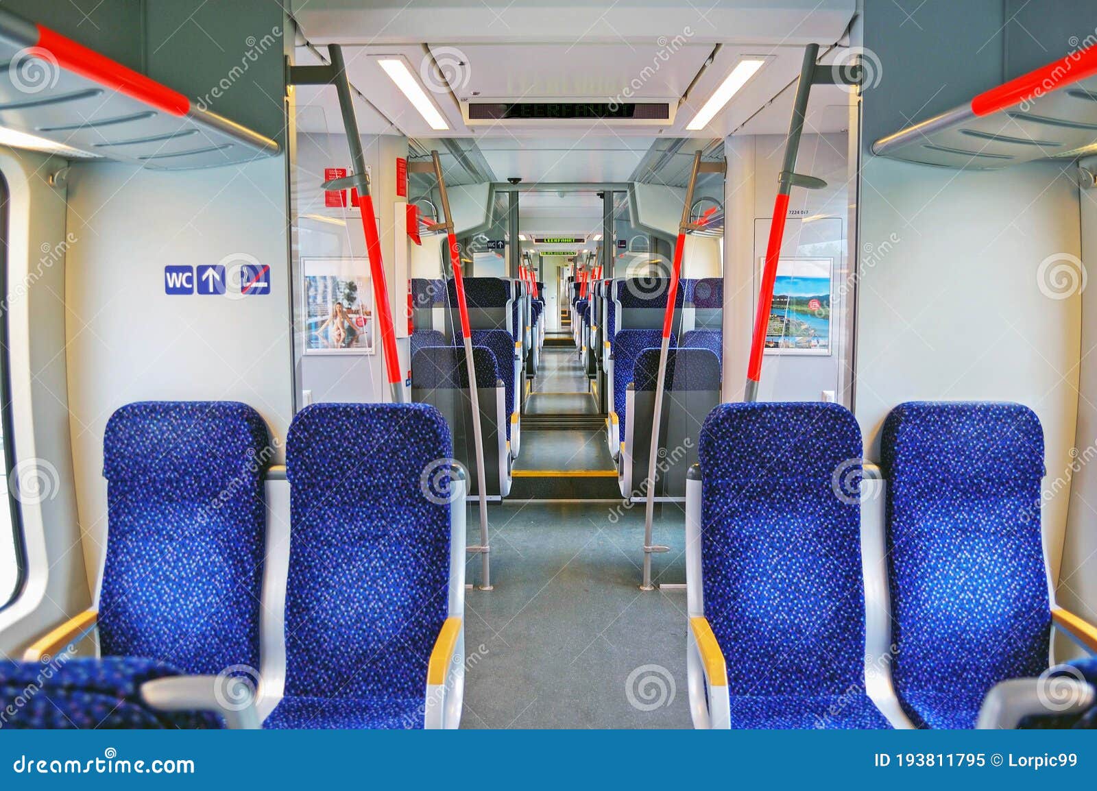 Train Interior of a Electric Train Stock Image - Image of interior ...