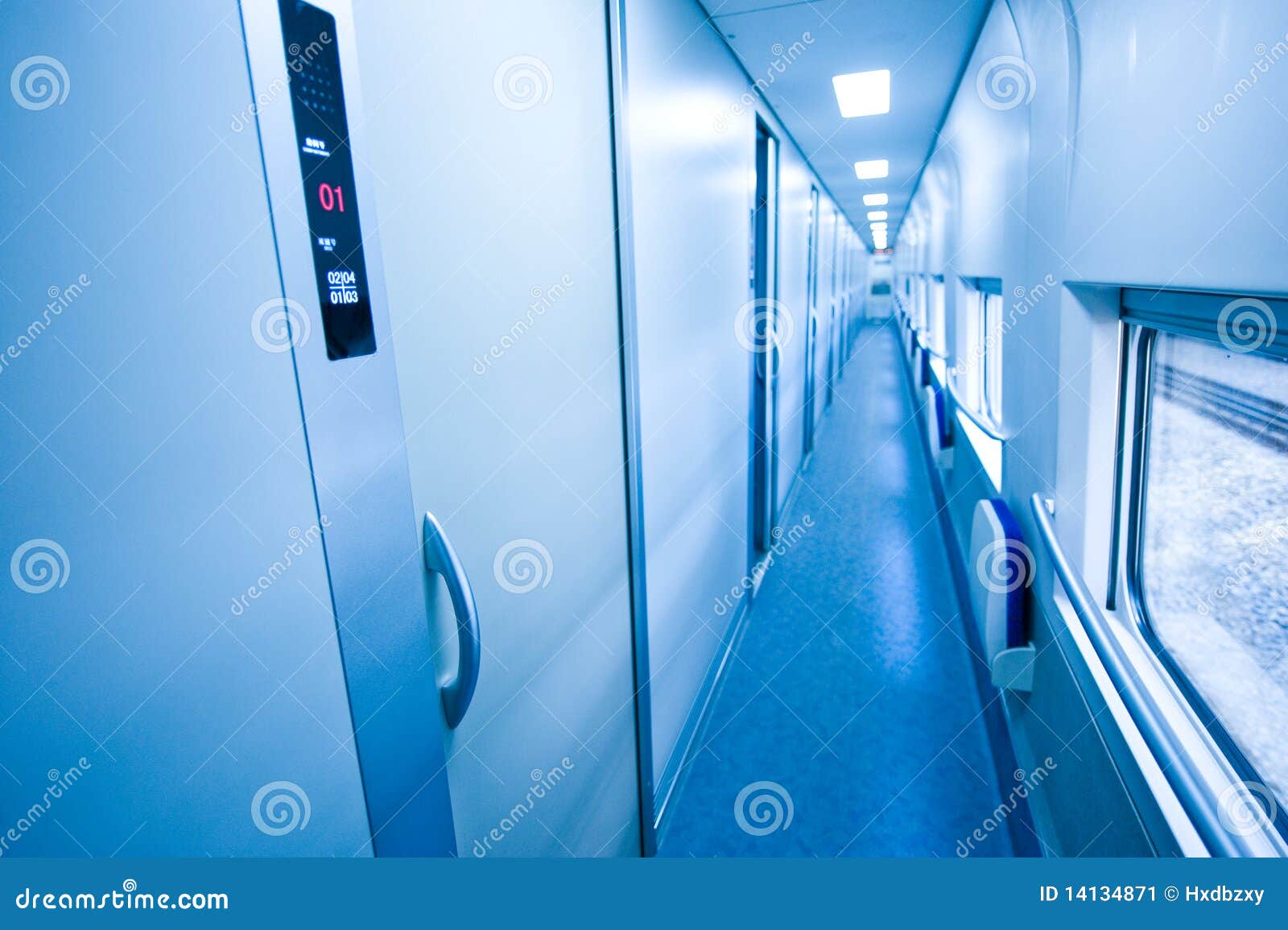 Train Interior - Empty Passageway Stock Image - Image of compartment ...