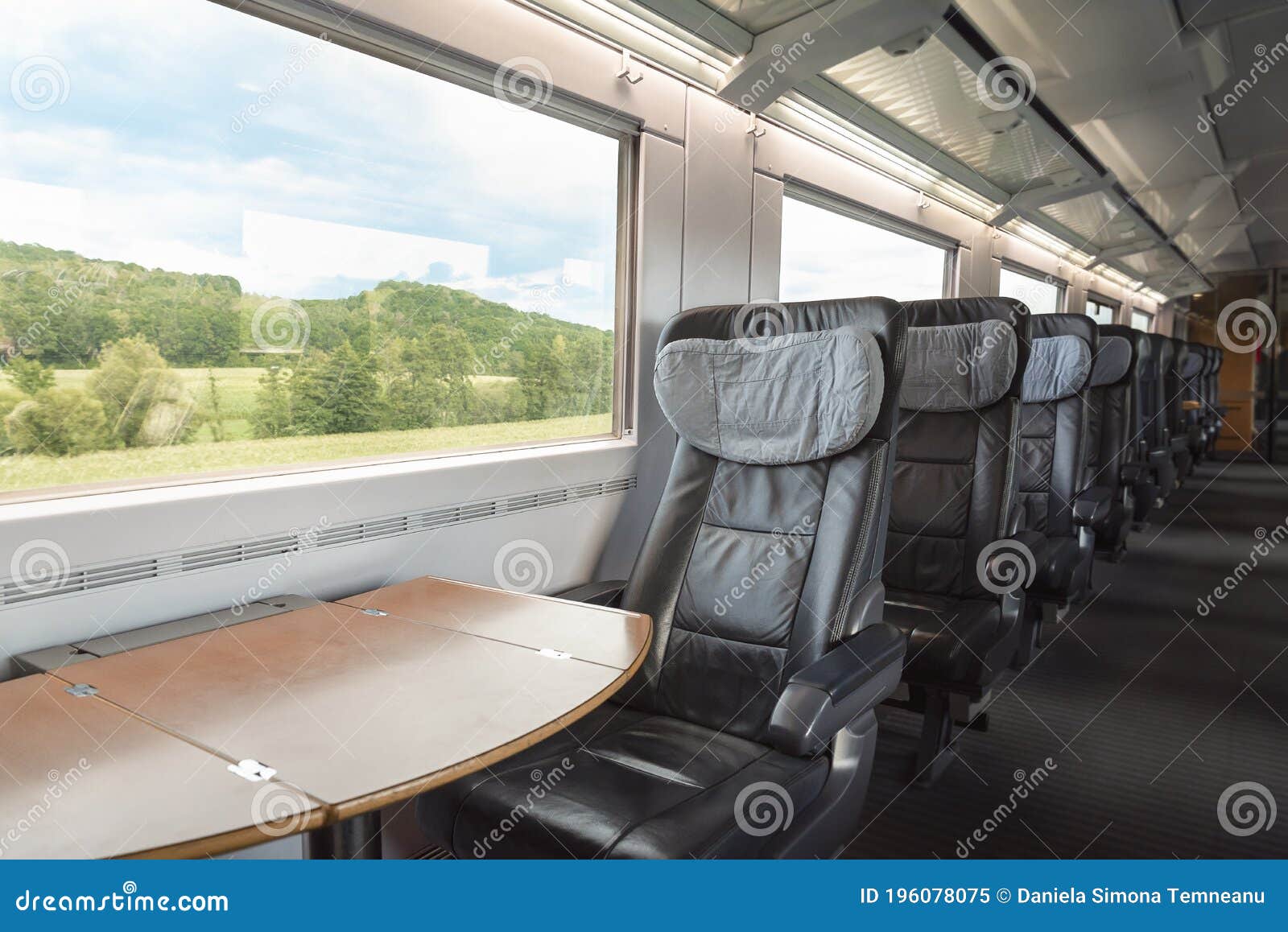Train Interior at First-class on German Intercity Express. Empty Train ...