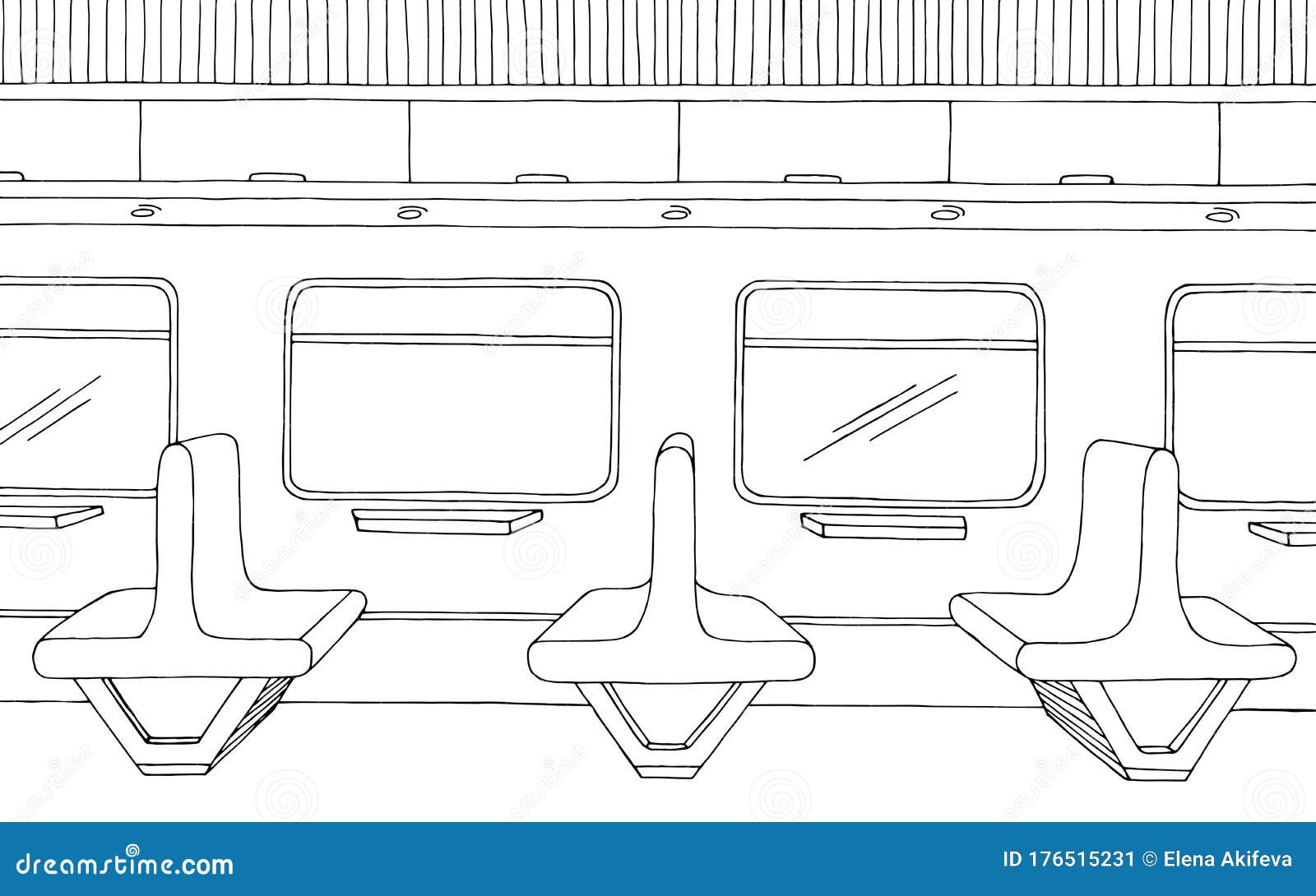 Train Interior. People Inside Subway Transport Metro Trains Vector ...