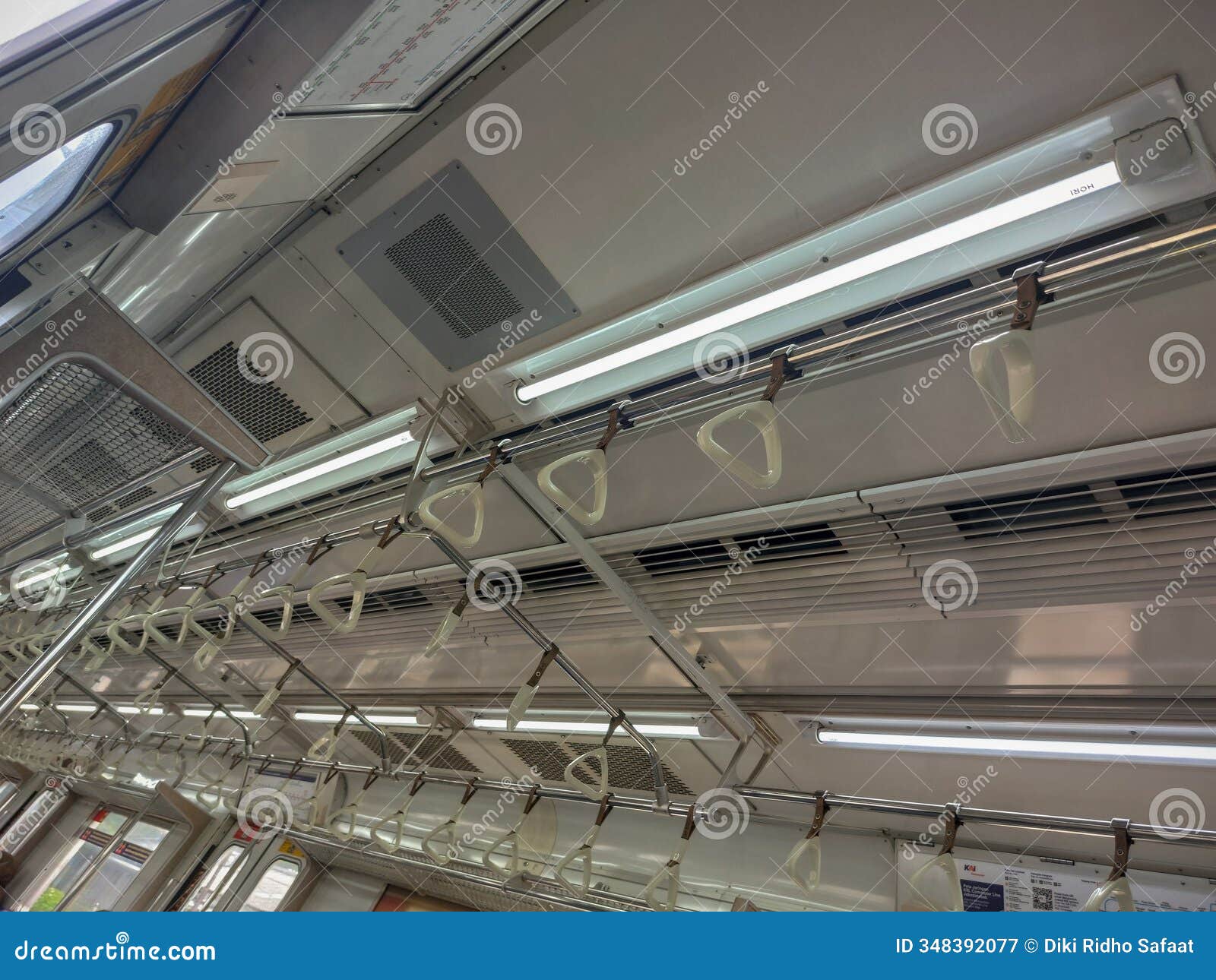 Train Interior with Handrails for Passengers Stock Image - Image of ...