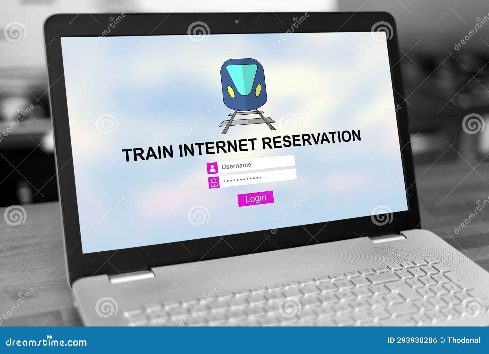 Train Internet Reservation Concept on a Laptop Stock Photo - Image of ...