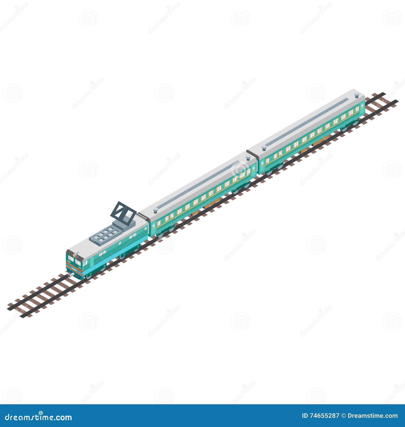 Train isometric stock vector. Illustration of flat, locomotive - 74655287