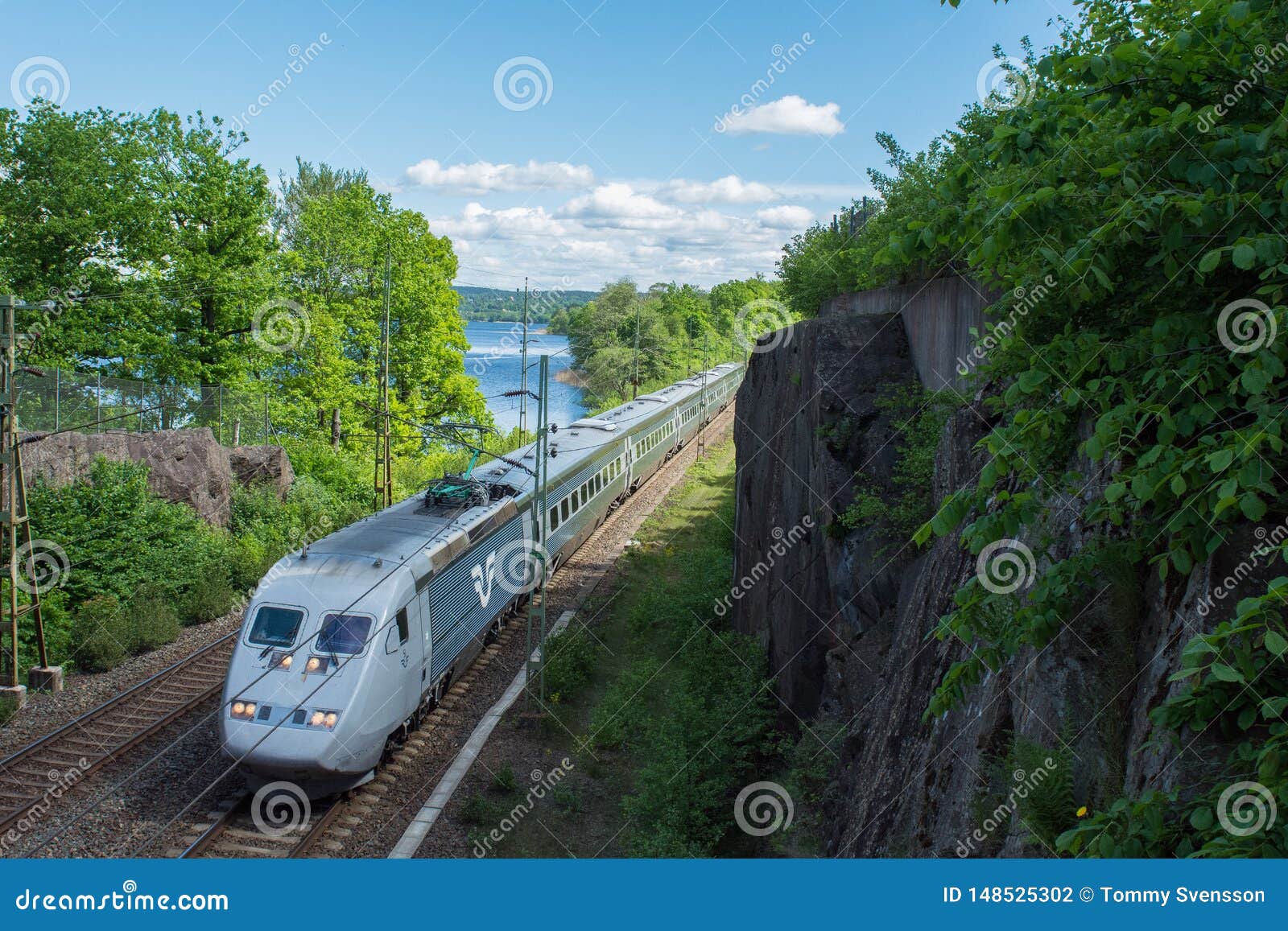 Train in a closeup, Sweden editorial photography. Image of rock - 148525302