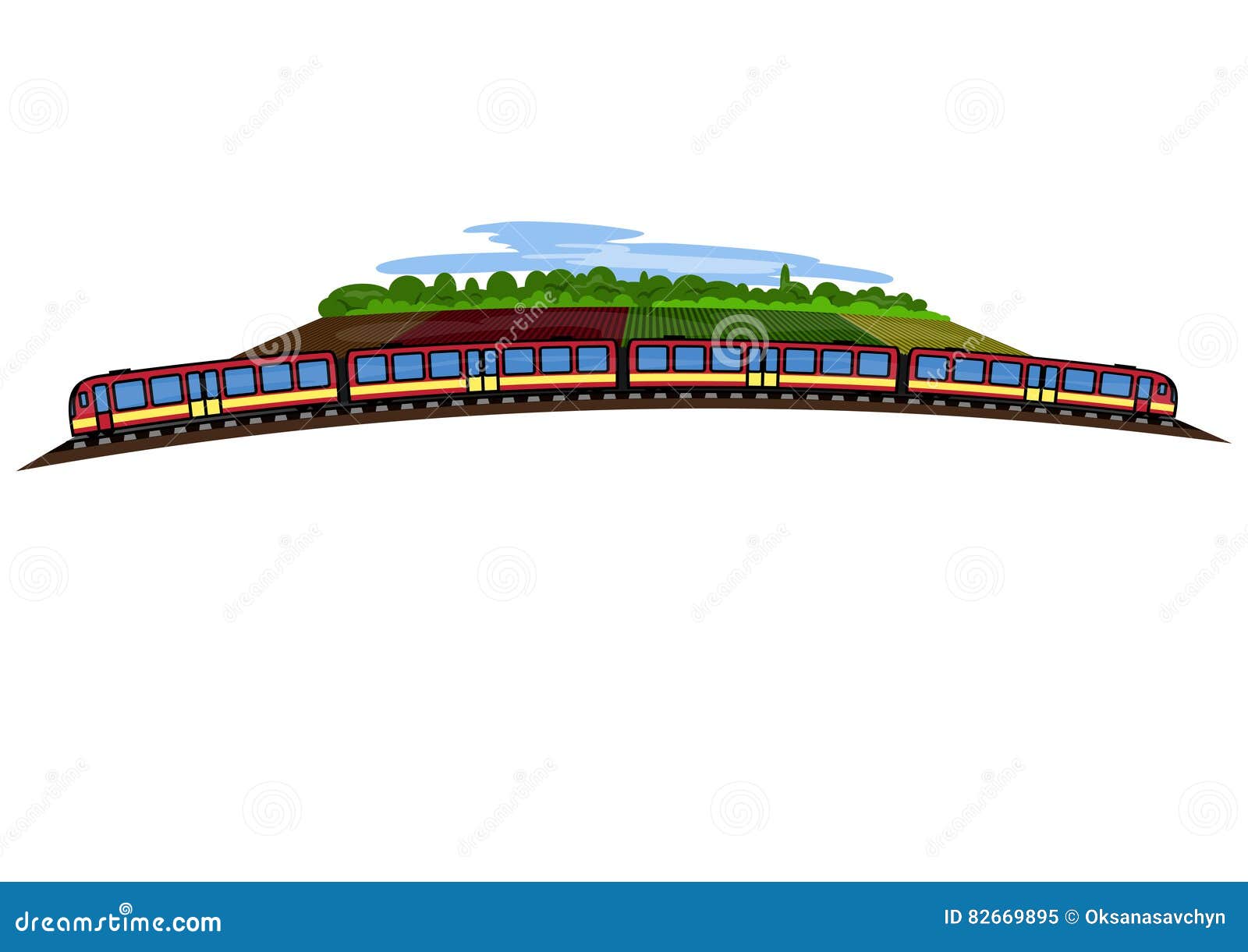 The train and landscape stock vector. Illustration of rural - 82669895