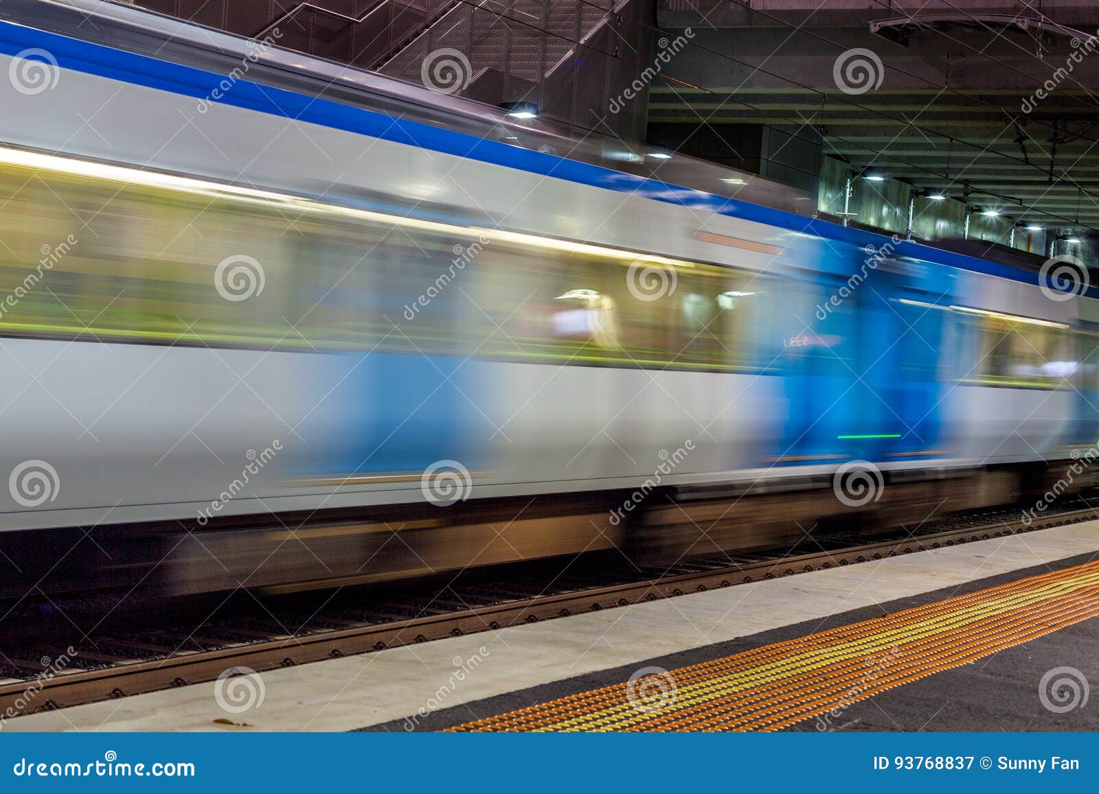 Train Leaving station stock image. Image of hurry, melbourne - 93768837
