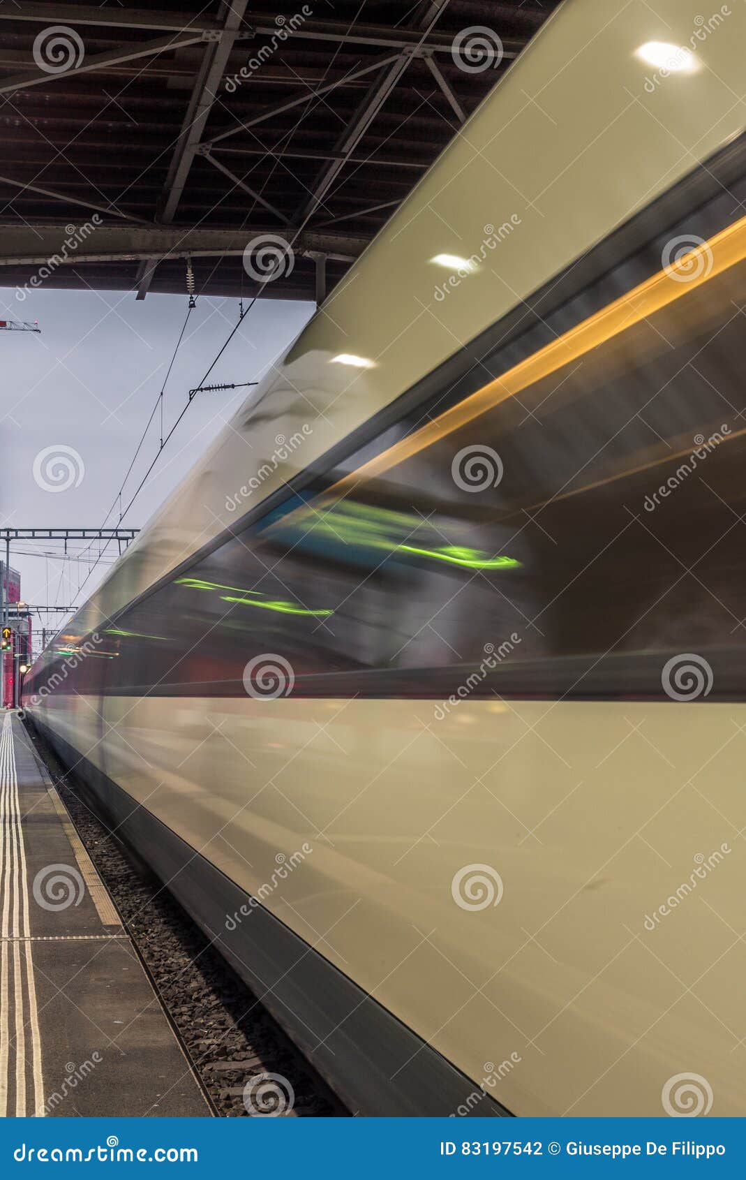 Train Leaving the Station of Zurich - 6 Stock Photo - Image of long ...