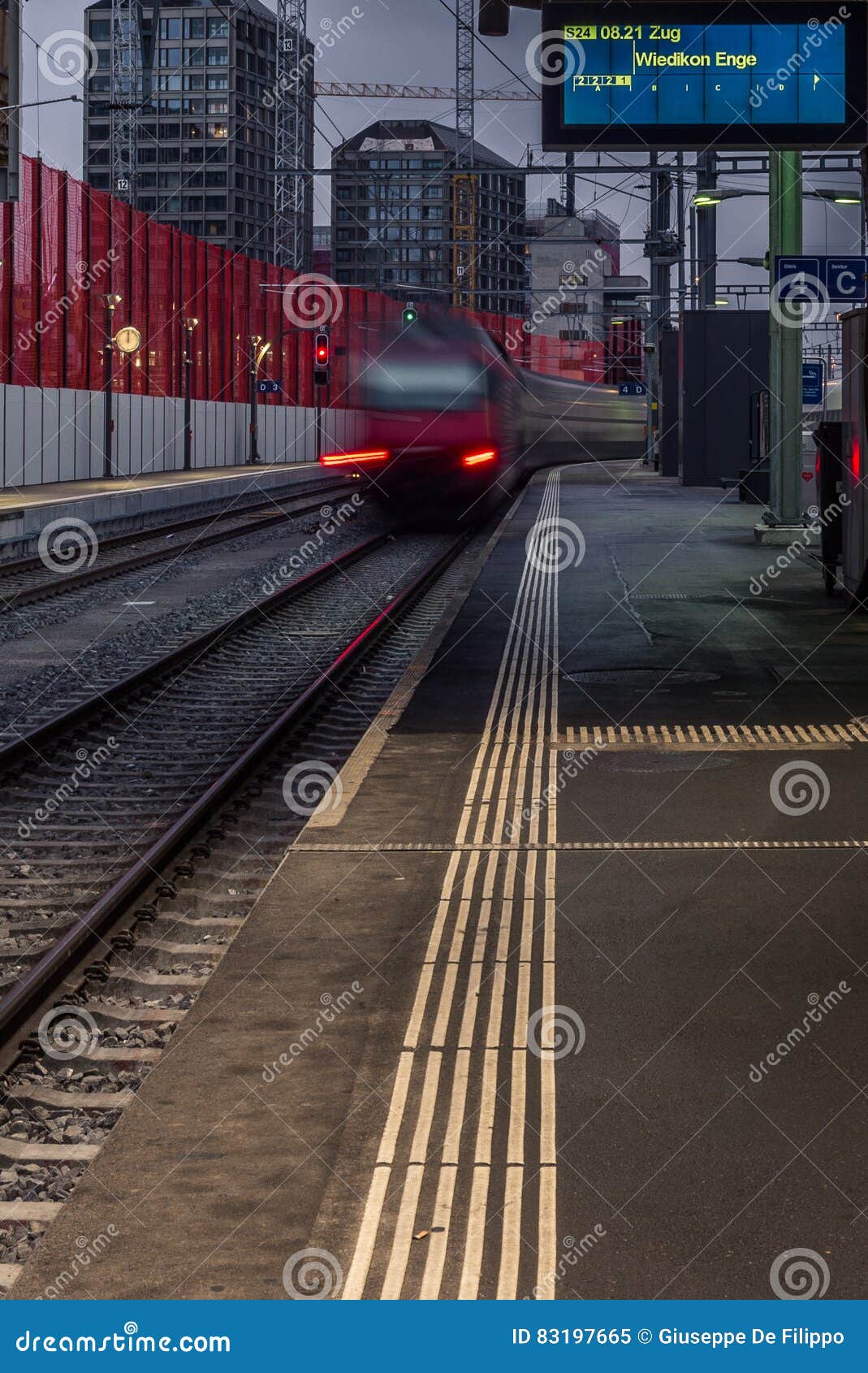 Train Leaving the Station of Zurich - 5 Stock Image - Image of rapid ...