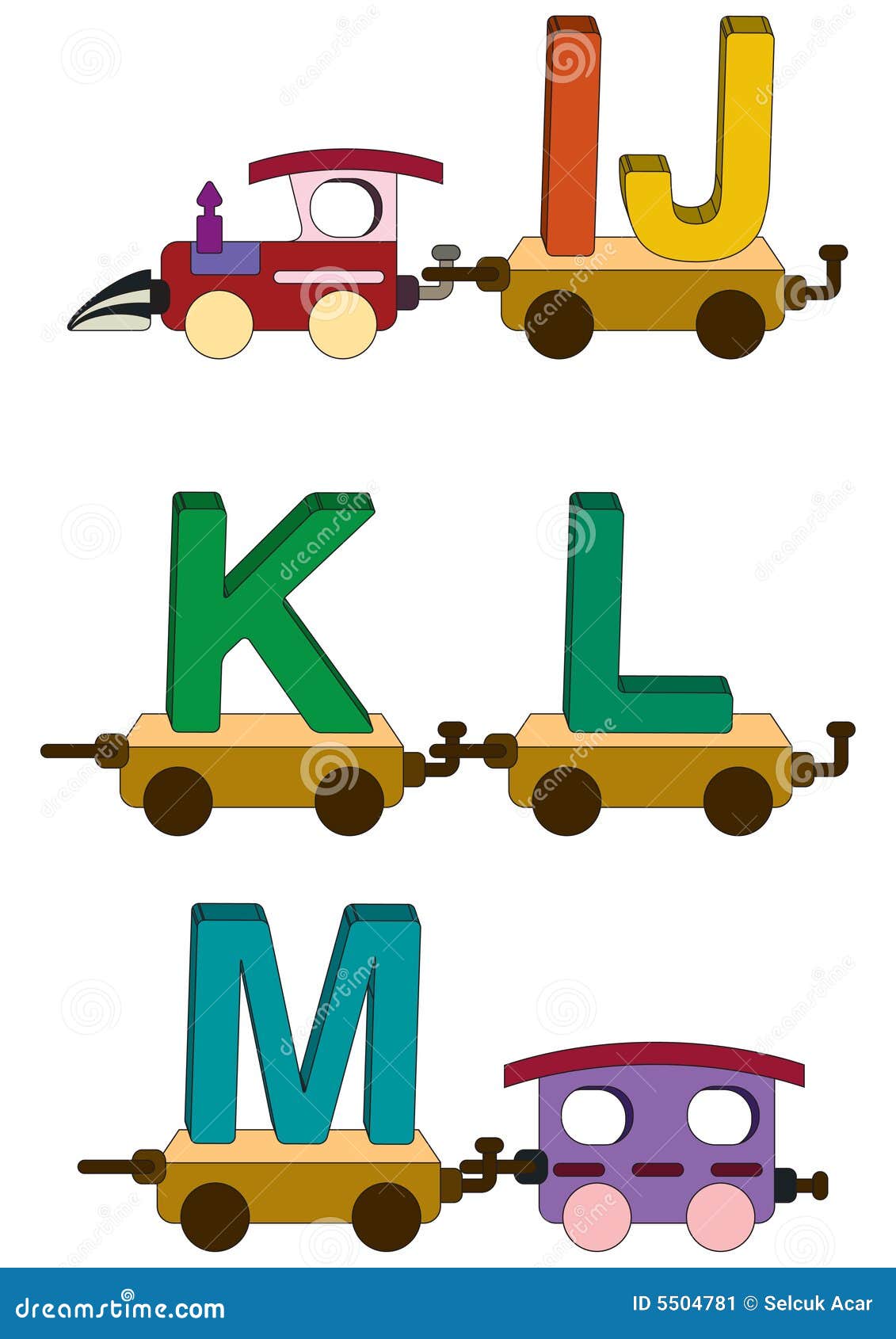 Train letters and numbers stock vector. Illustration of alphabet - 5504781