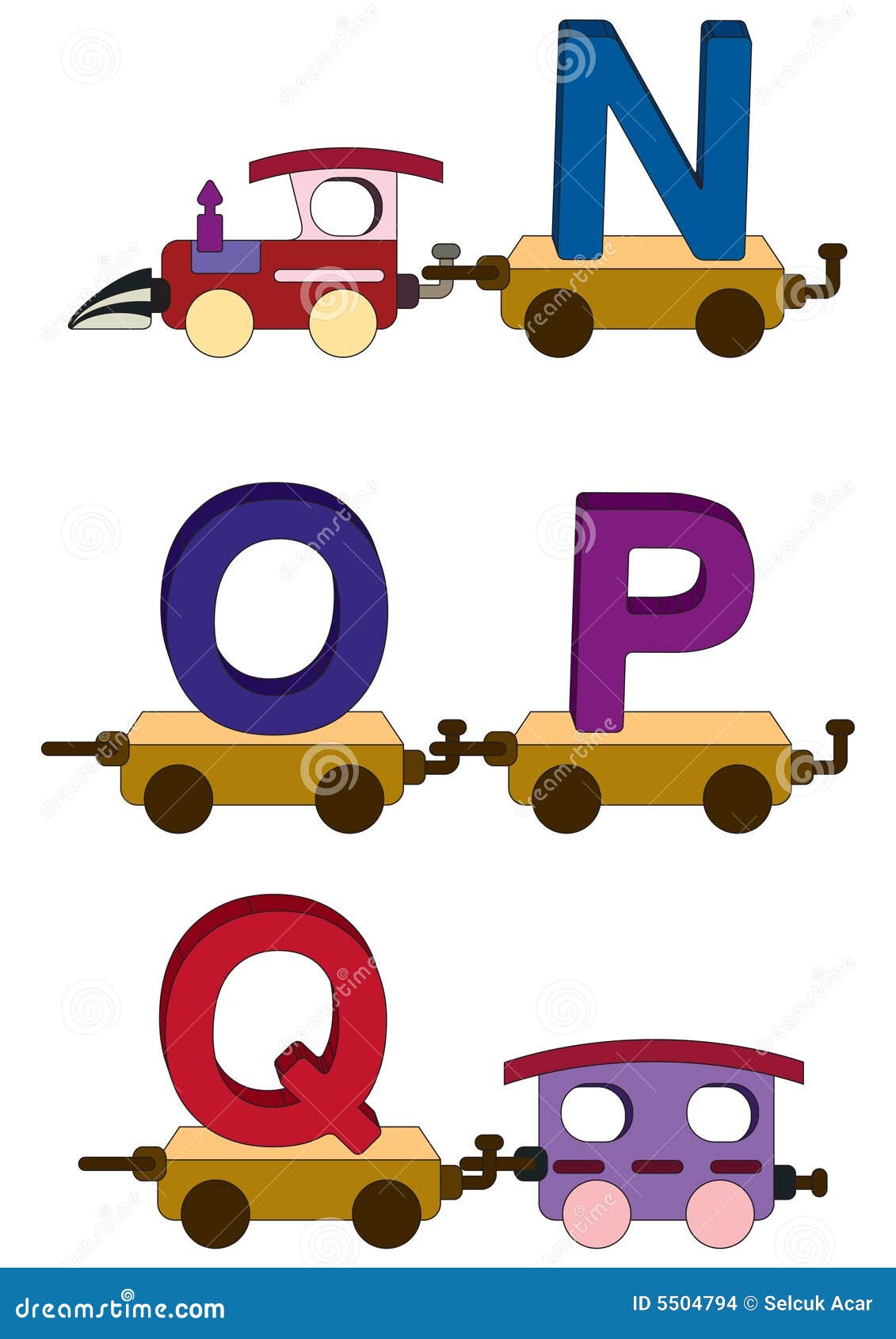 Train letters and numbers stock vector. Illustration of playground ...