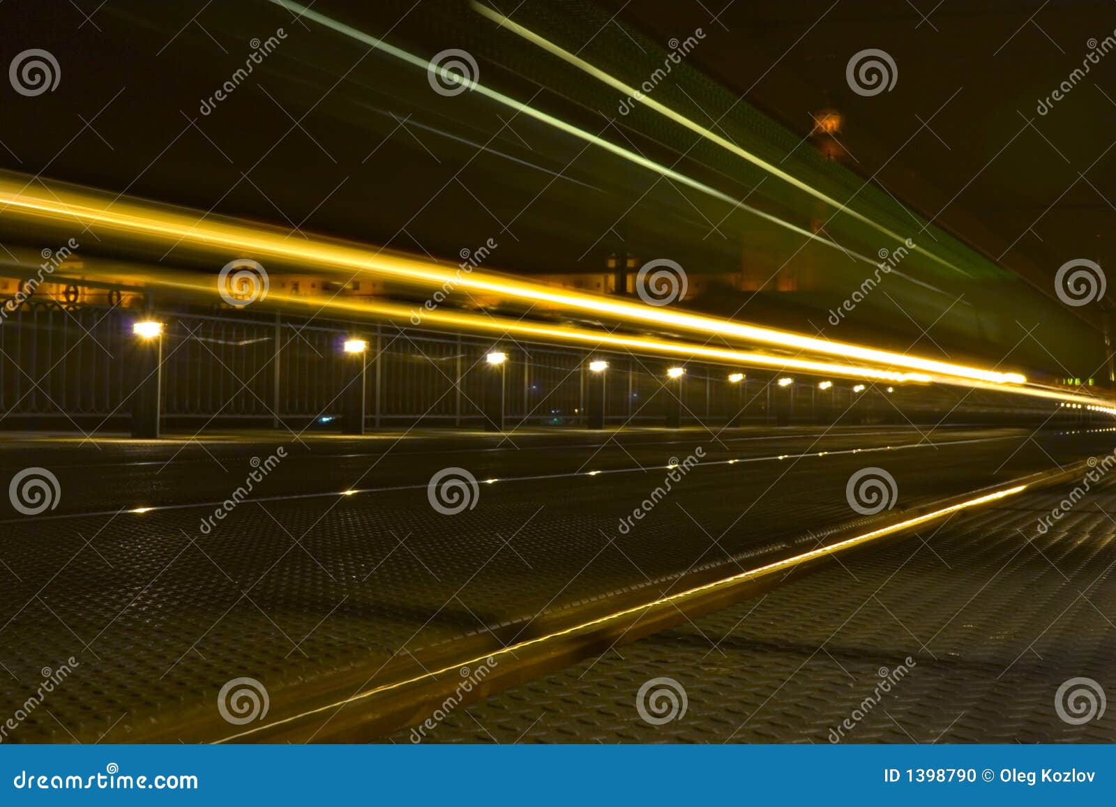 Train with light trails stock photo. Image of train, trail - 1398790