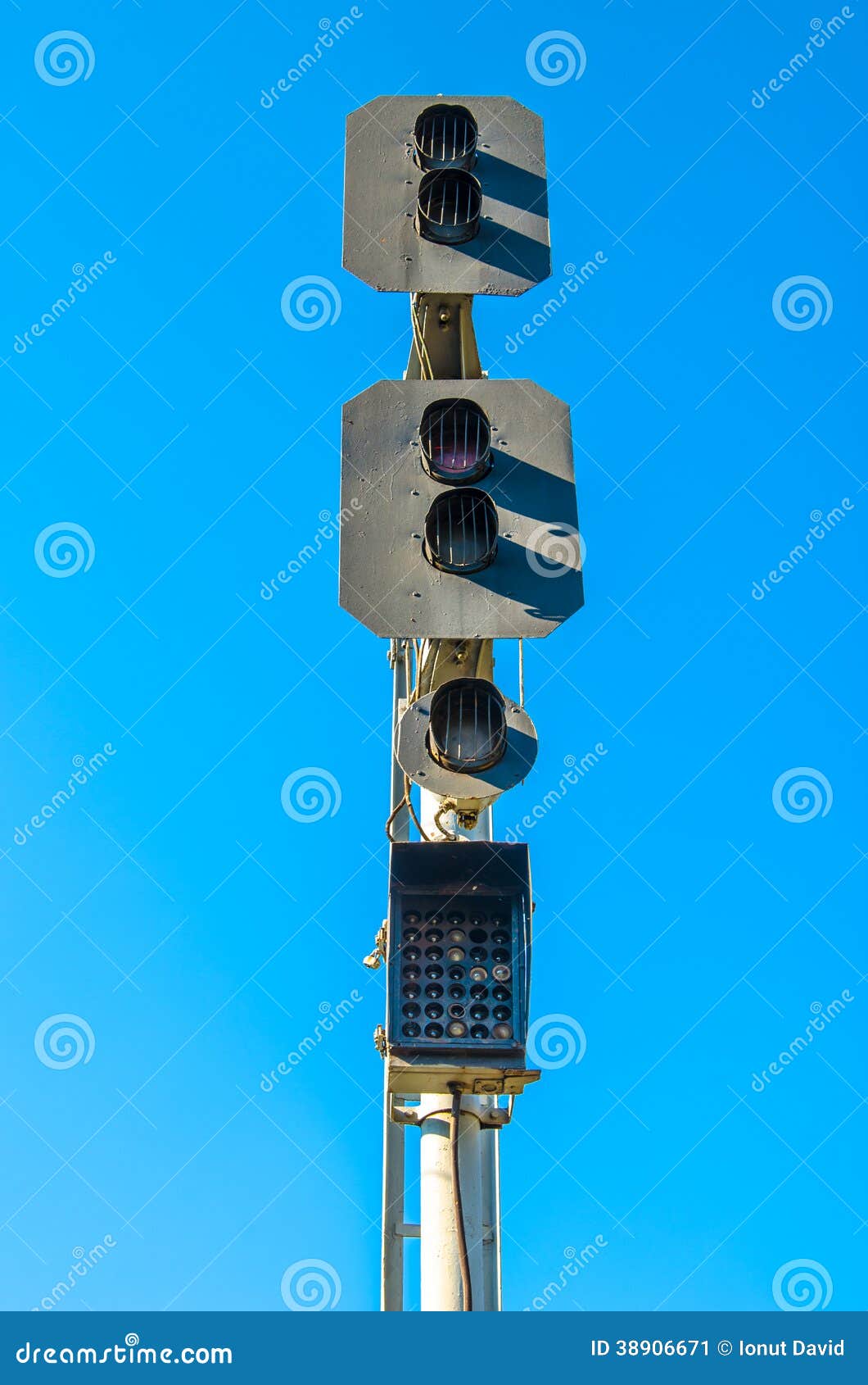 Train Lights at a Railway (semafor) Stock Image - Image of rail ...