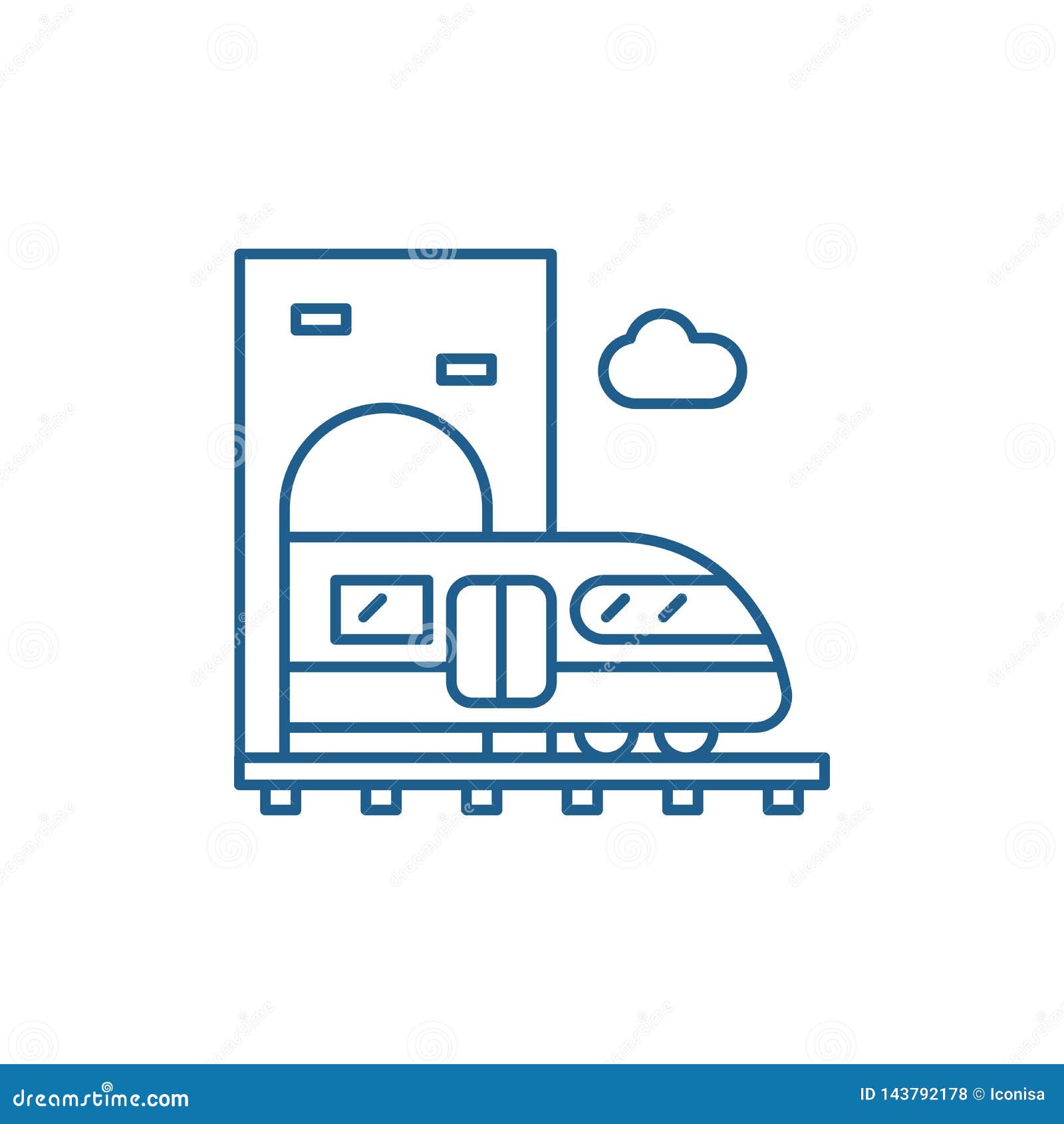 Train Line Icon Concept. Train Flat Vector Symbol, Sign, Outline ...