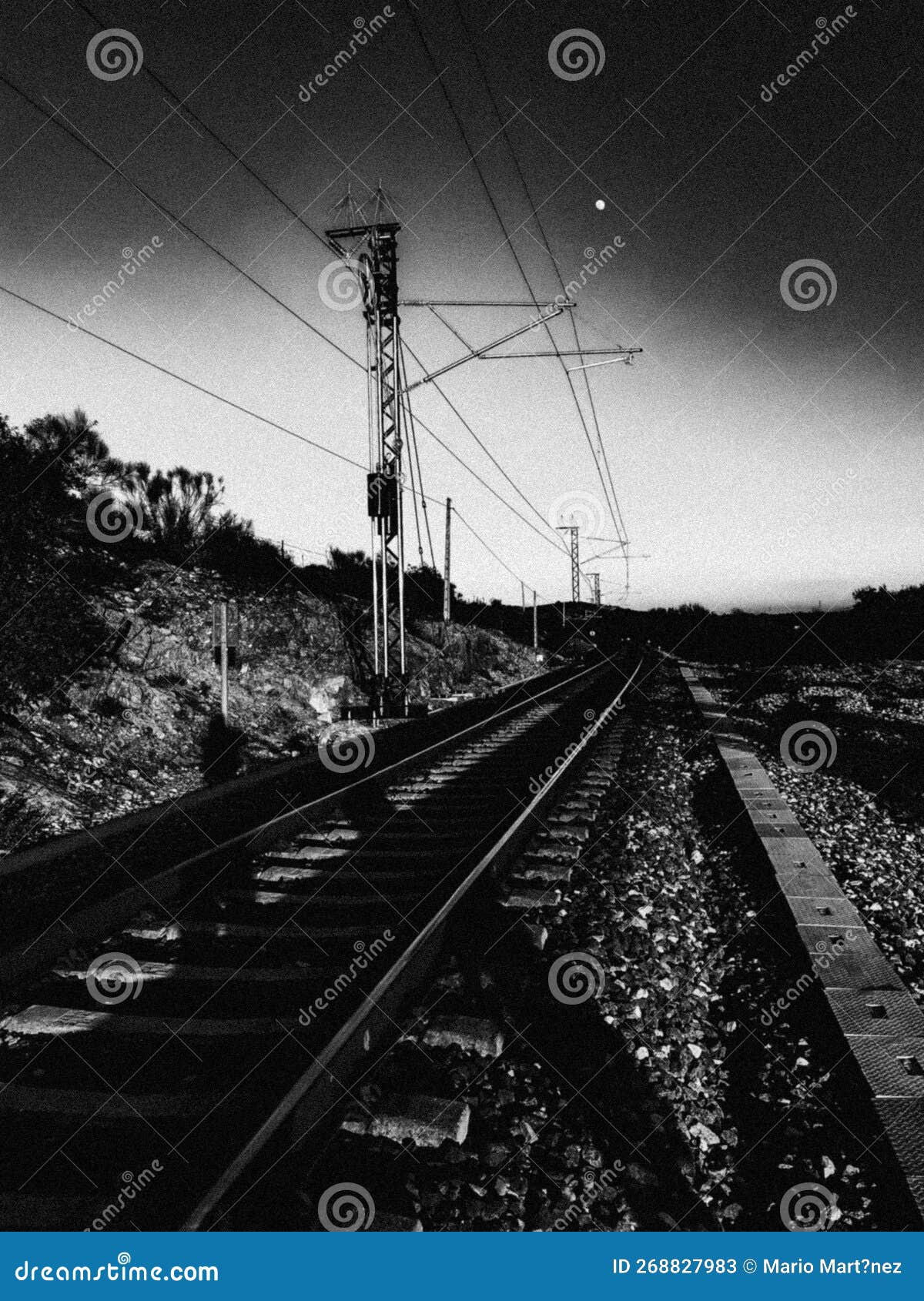 Train Line dark stock image. Image of electricity, train - 268827983