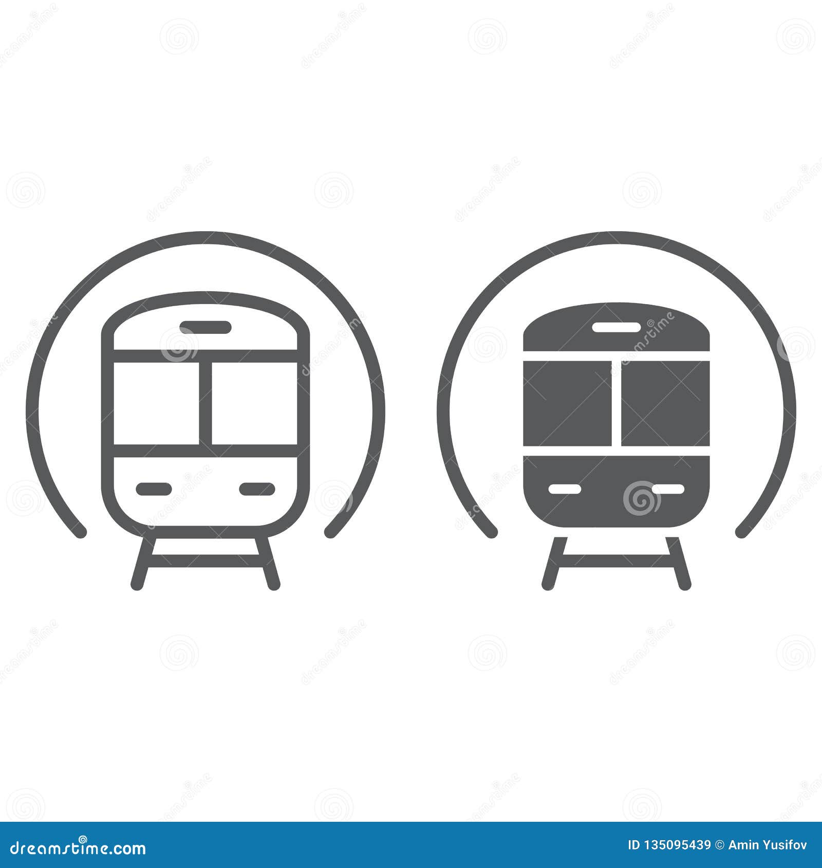 Train Line and Glyph Icon, Railway and Travel, Subway Sign, Vector ...