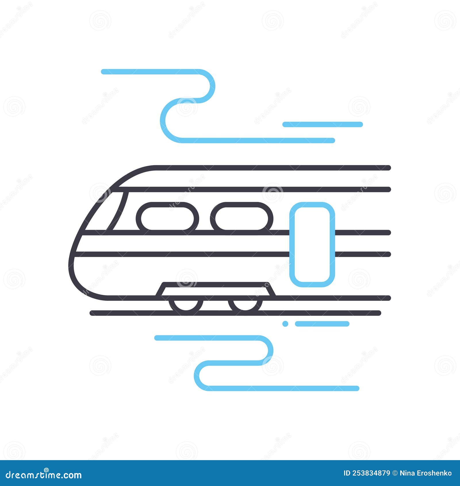 Train Line Icon, Outline Symbol, Vector Illustration, Concept Sign ...