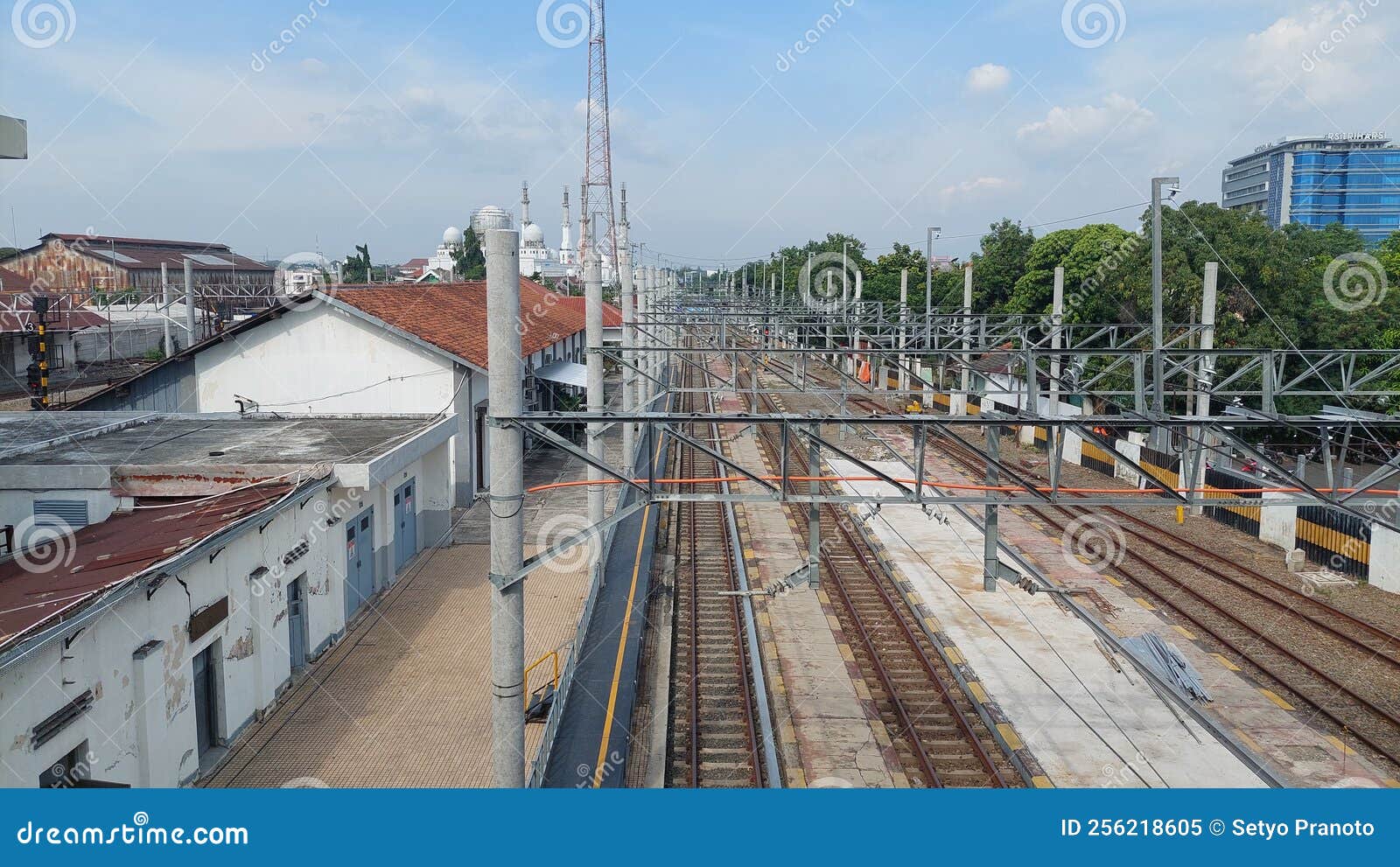 Train Line at Solo Balapan Station, Surakarta, Central Java Editorial ...