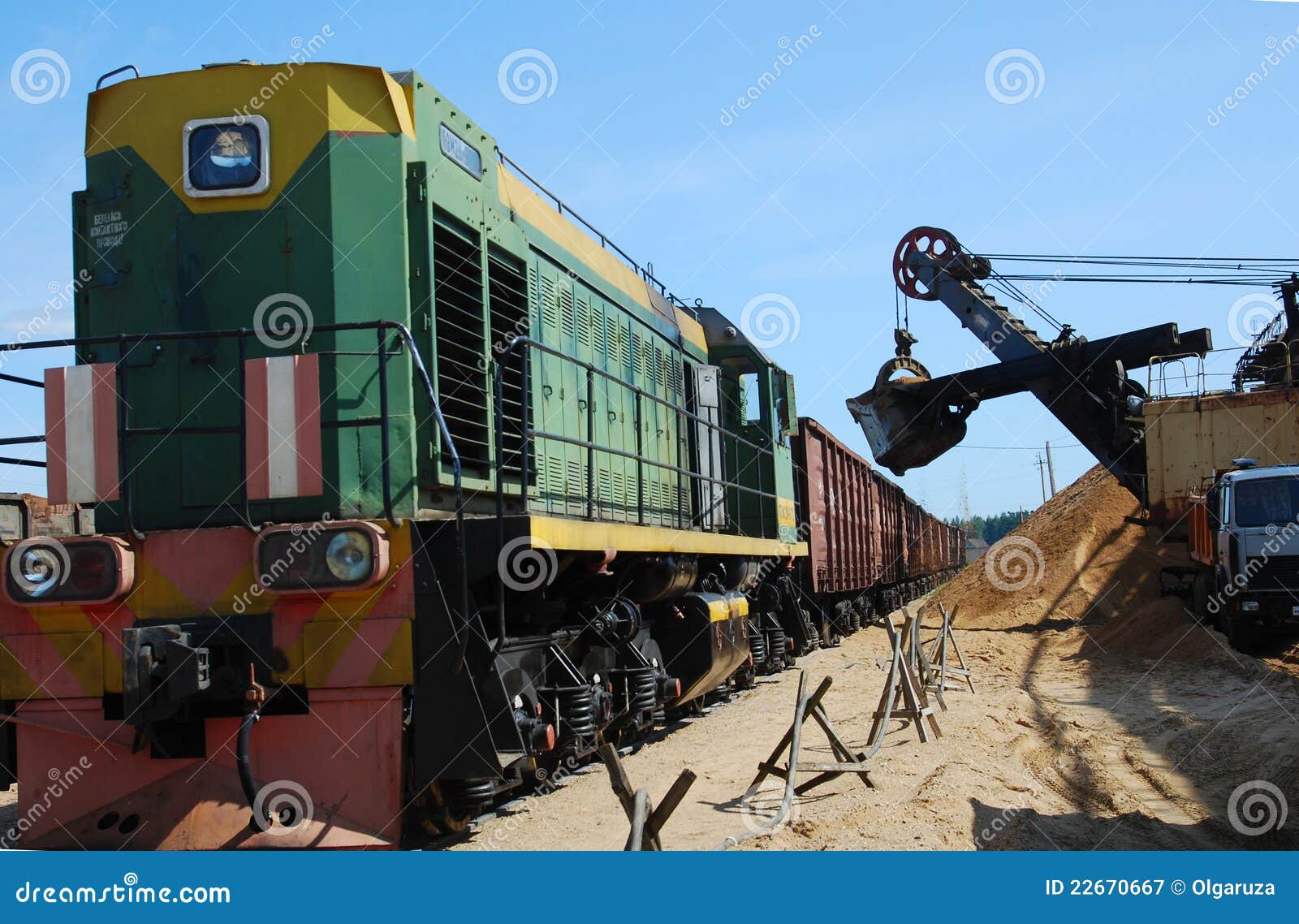 Train Loading on Career by Sand Stock Image - Image of dredge ...
