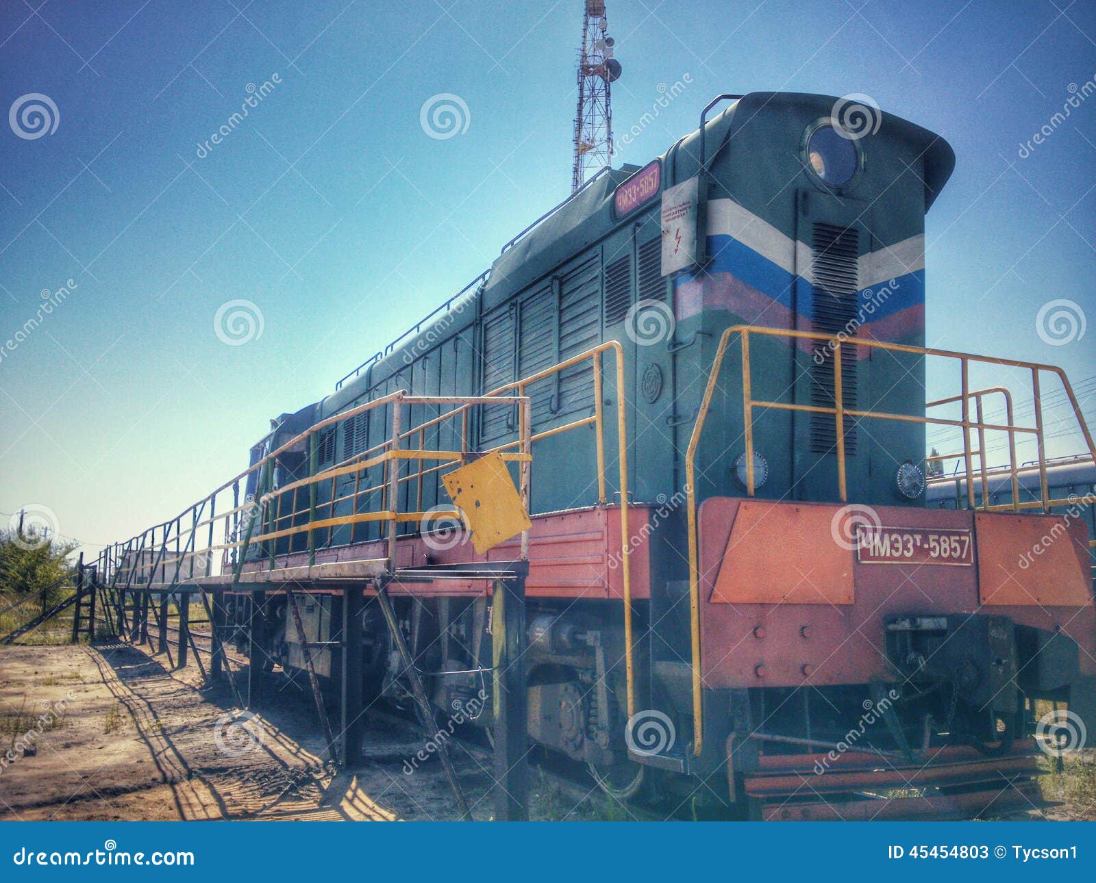 Train locomotive CHME-3 editorial stock photo. Image of rails - 45454803