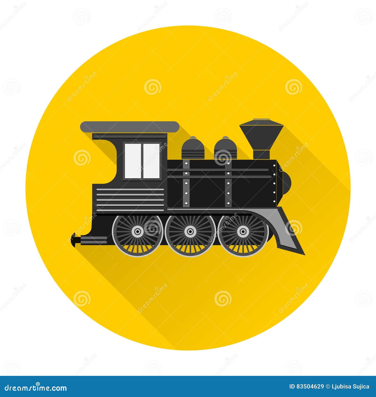 Train with long shadow stock vector. Illustration of shape - 83504629