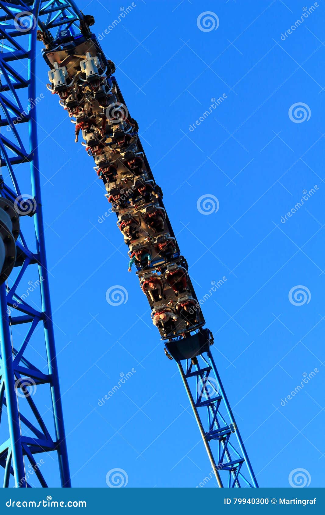 People Looping in Roller Coaster by Clear Blue Sky Editorial Image ...