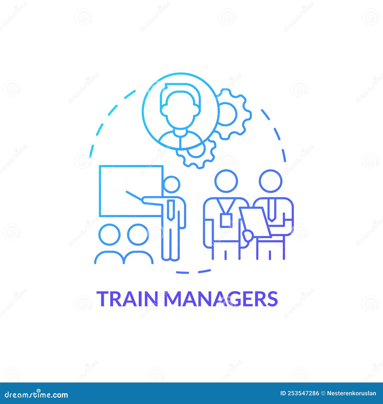 Train Managers Blue Gradient Concept Icon Stock Vector - Illustration ...