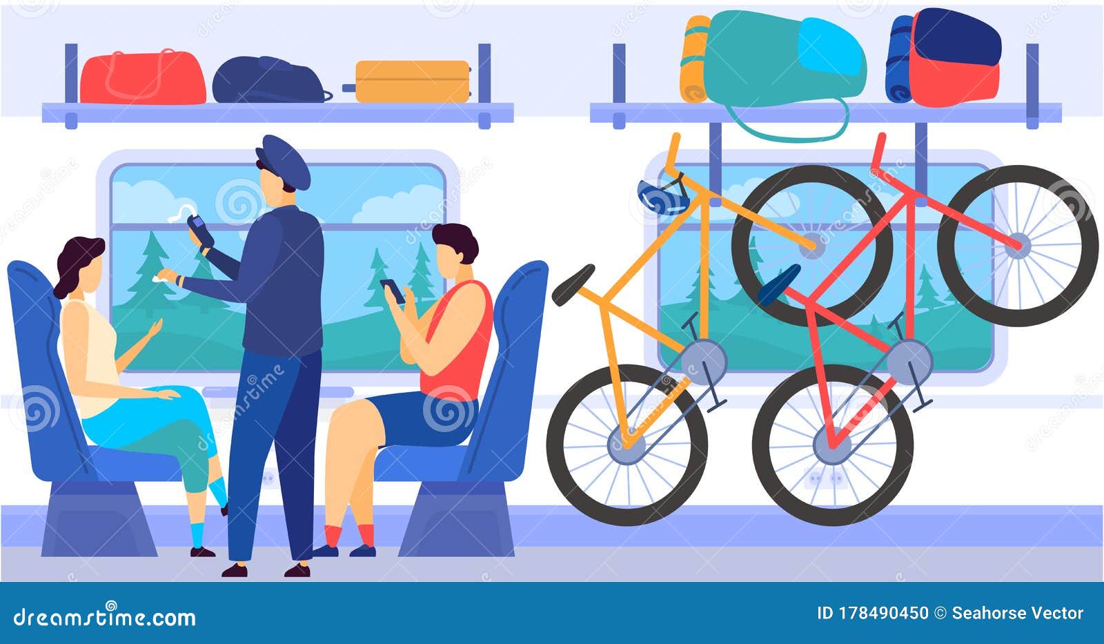 Train Or Metro, Front View, Subway Locomotive Cartoon Vector ...