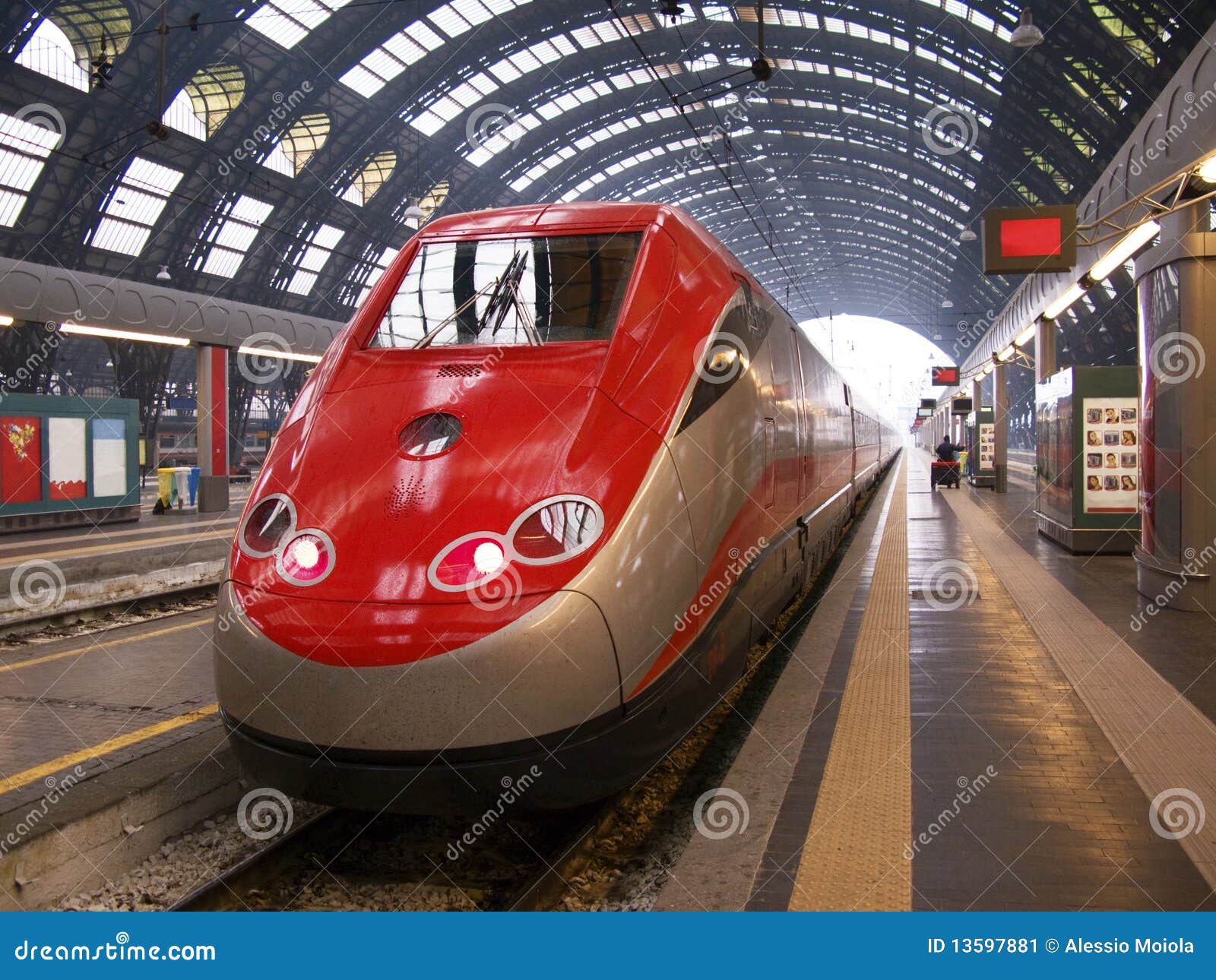 Train in Milan station stock image. Image of transportation - 13597881