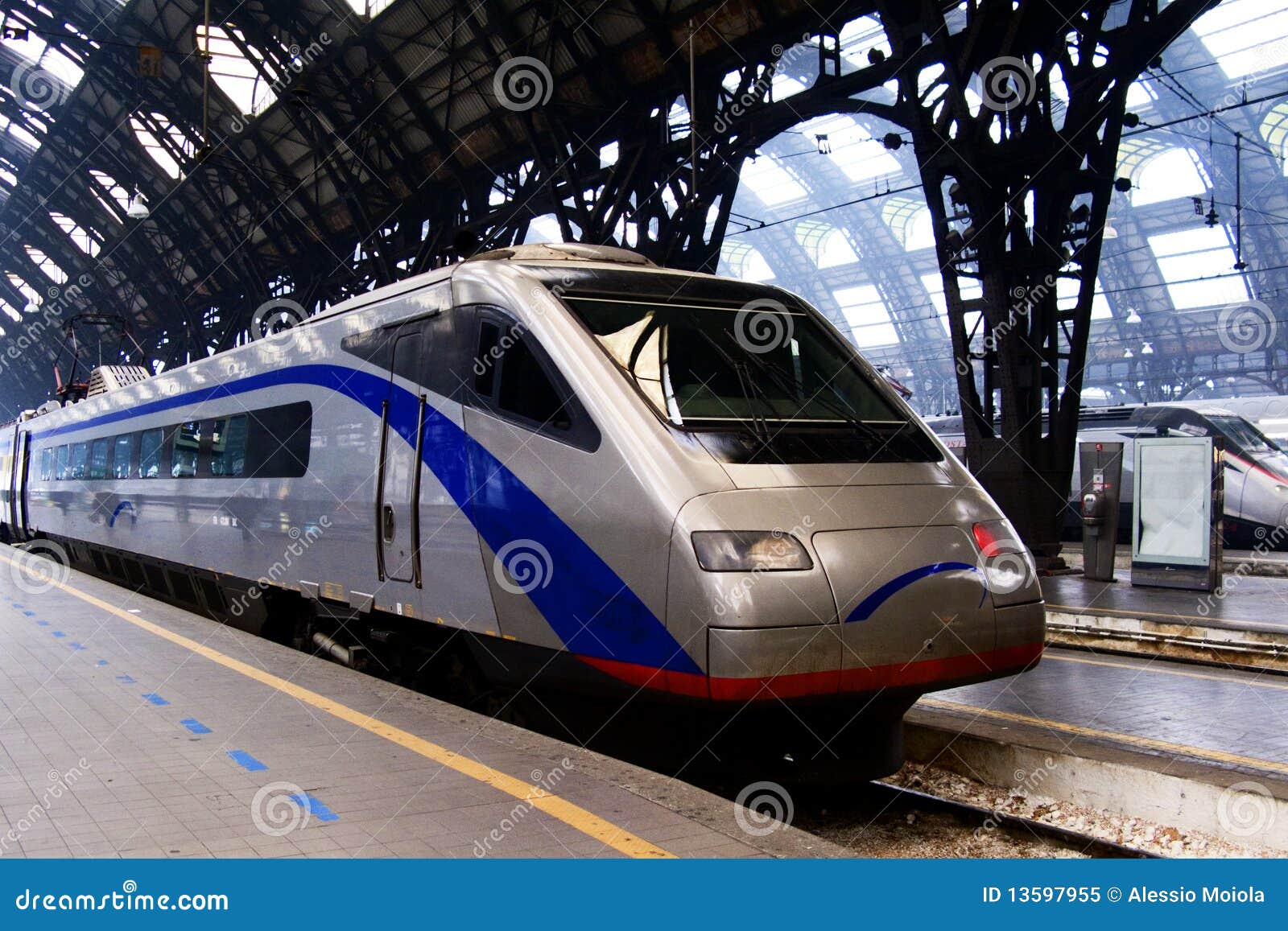 Train in Milan station stock image. Image of transport - 13597955