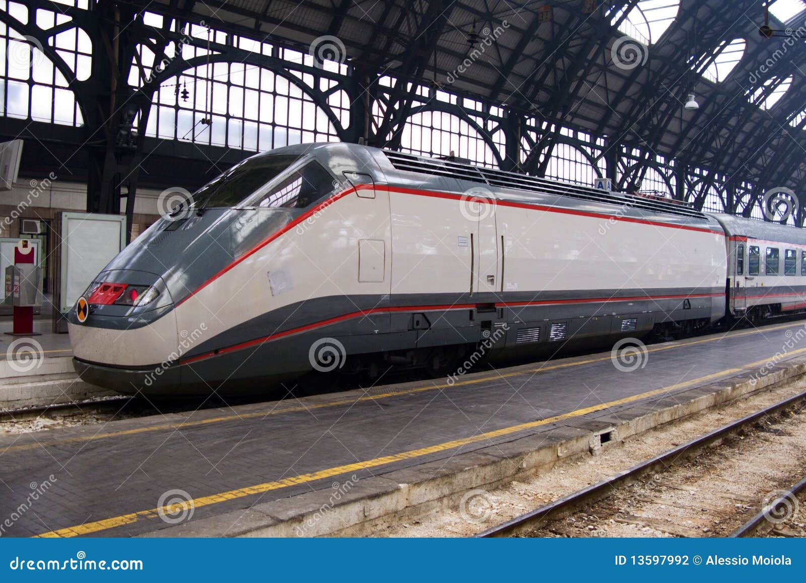 Train in Milan station stock photo. Image of arrival - 13597992