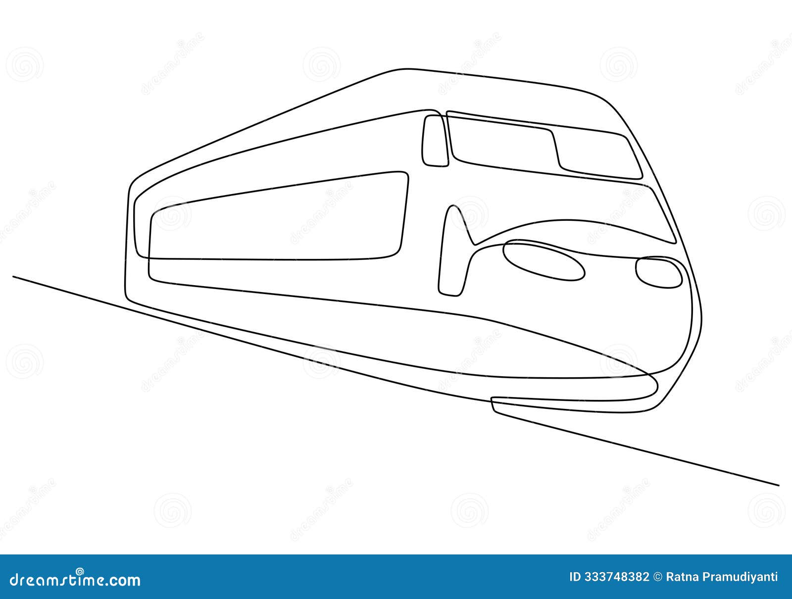 Train Minimalist Line Drawing. Simple Black Linear Sketch of a Train on ...