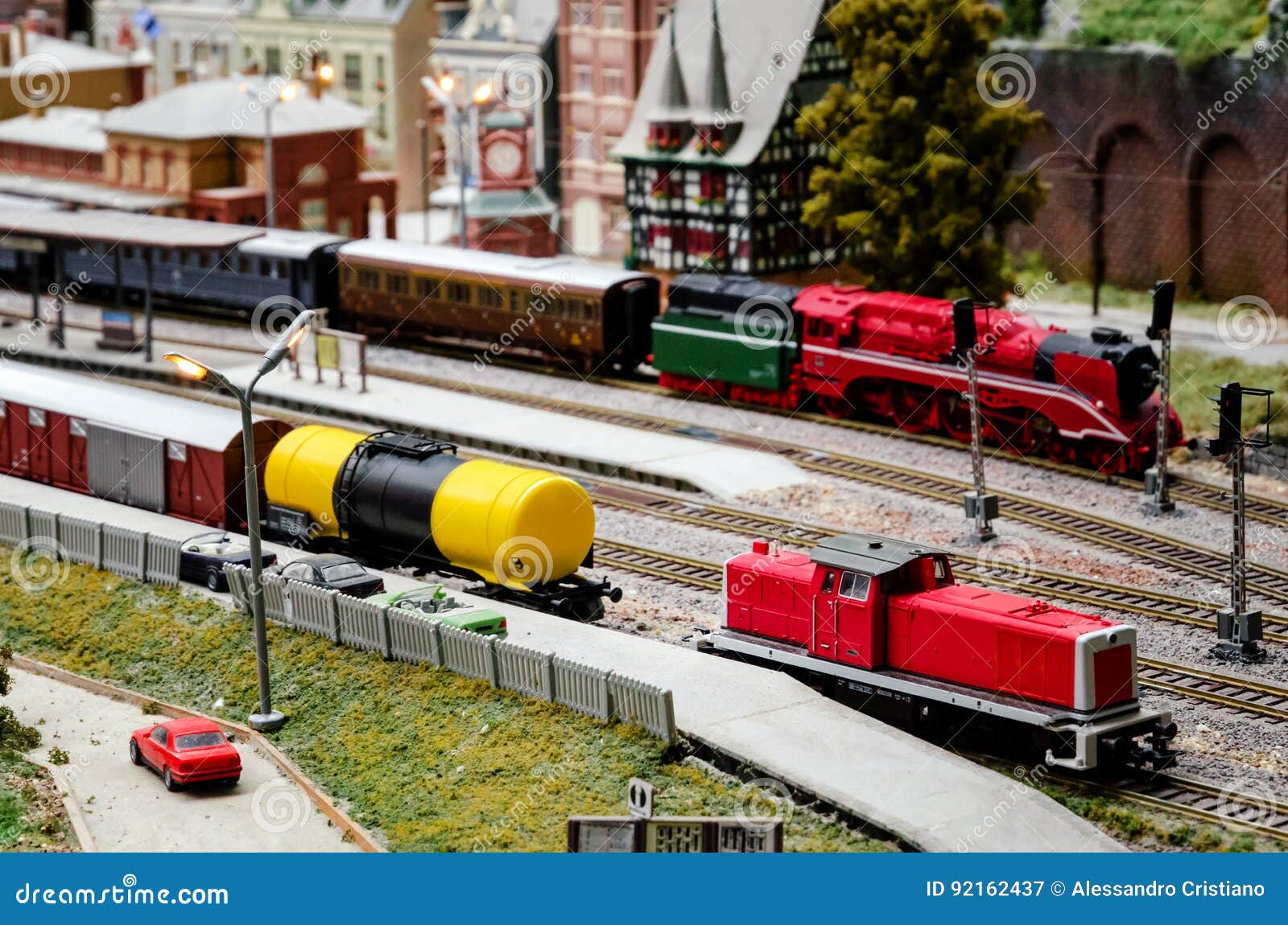 Train model diorama stock image. Image of detail, power - 92162437
