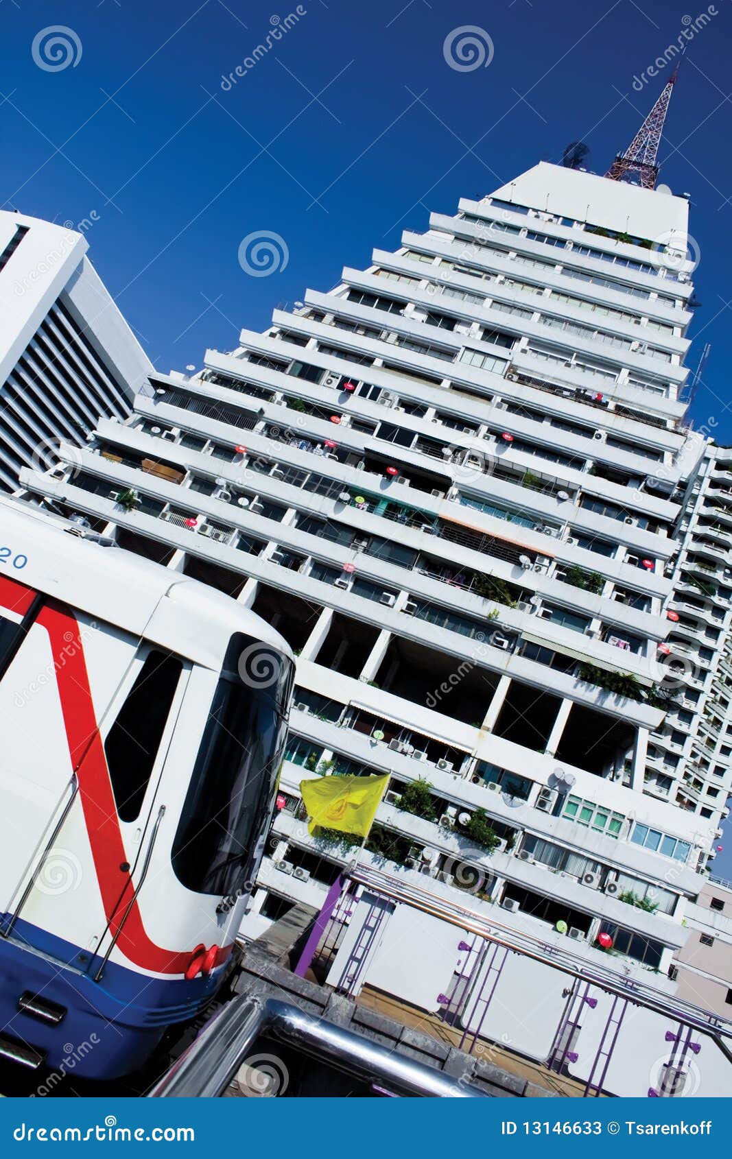 Train with modern building stock image. Image of high - 13146633