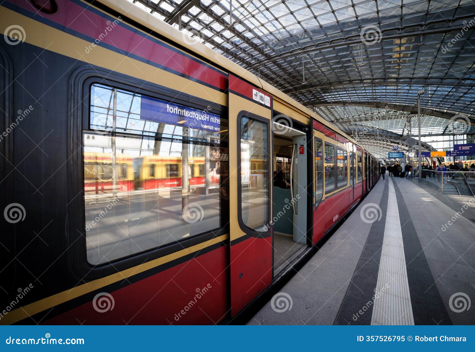 Train at a Modern Railway Station Platform Stock Image - Image of depot ...