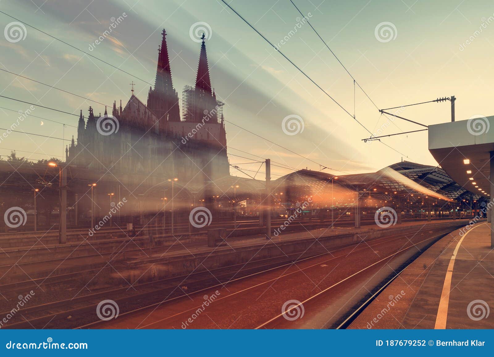 Train in Motion, Cologne. Cologne Cathedral Stock Photo - Image of ...