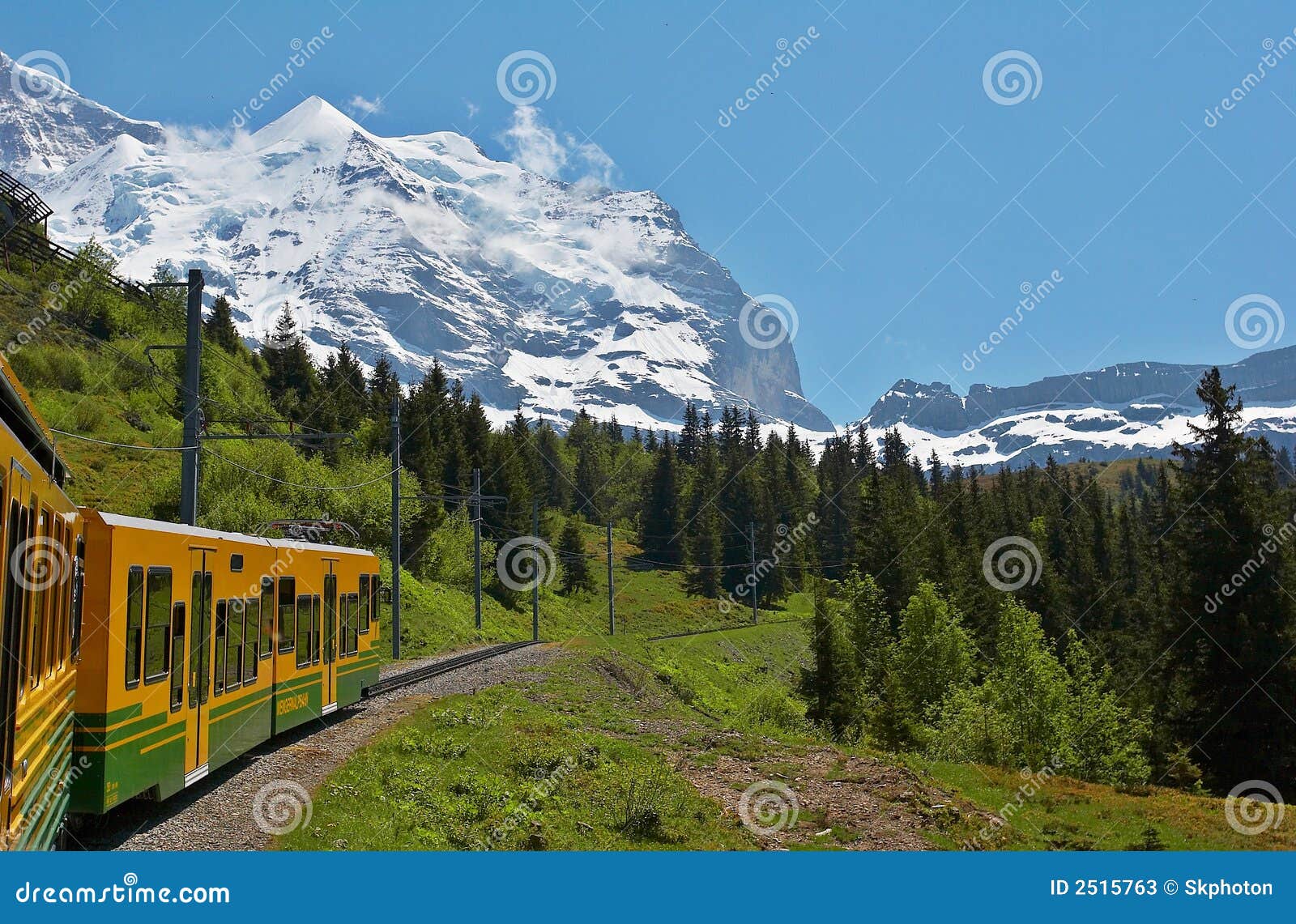Train through the Mountains Stock Image - Image of passage, nature: 2515763