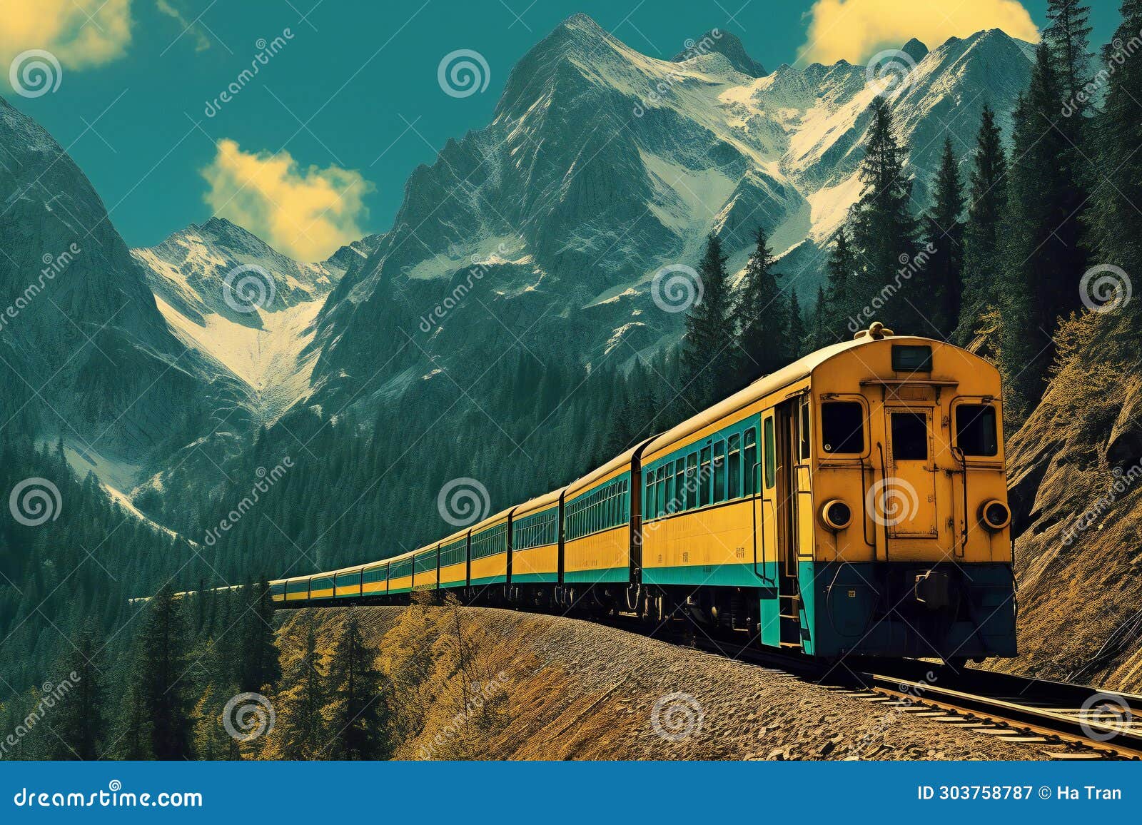 Train in the Mountains, Train on the Background of the Mountains Stock ...