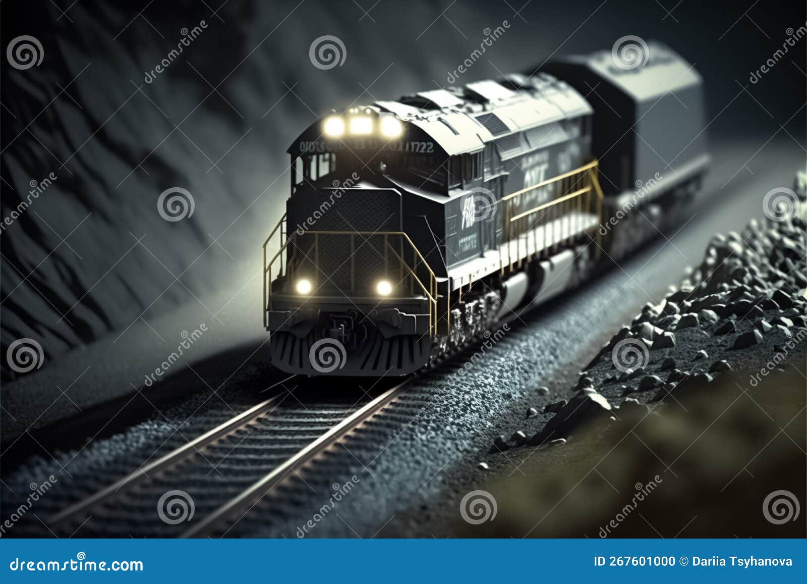 Train on the Move, Mine, Coal Mining, Freight Train Carrying Coal ...