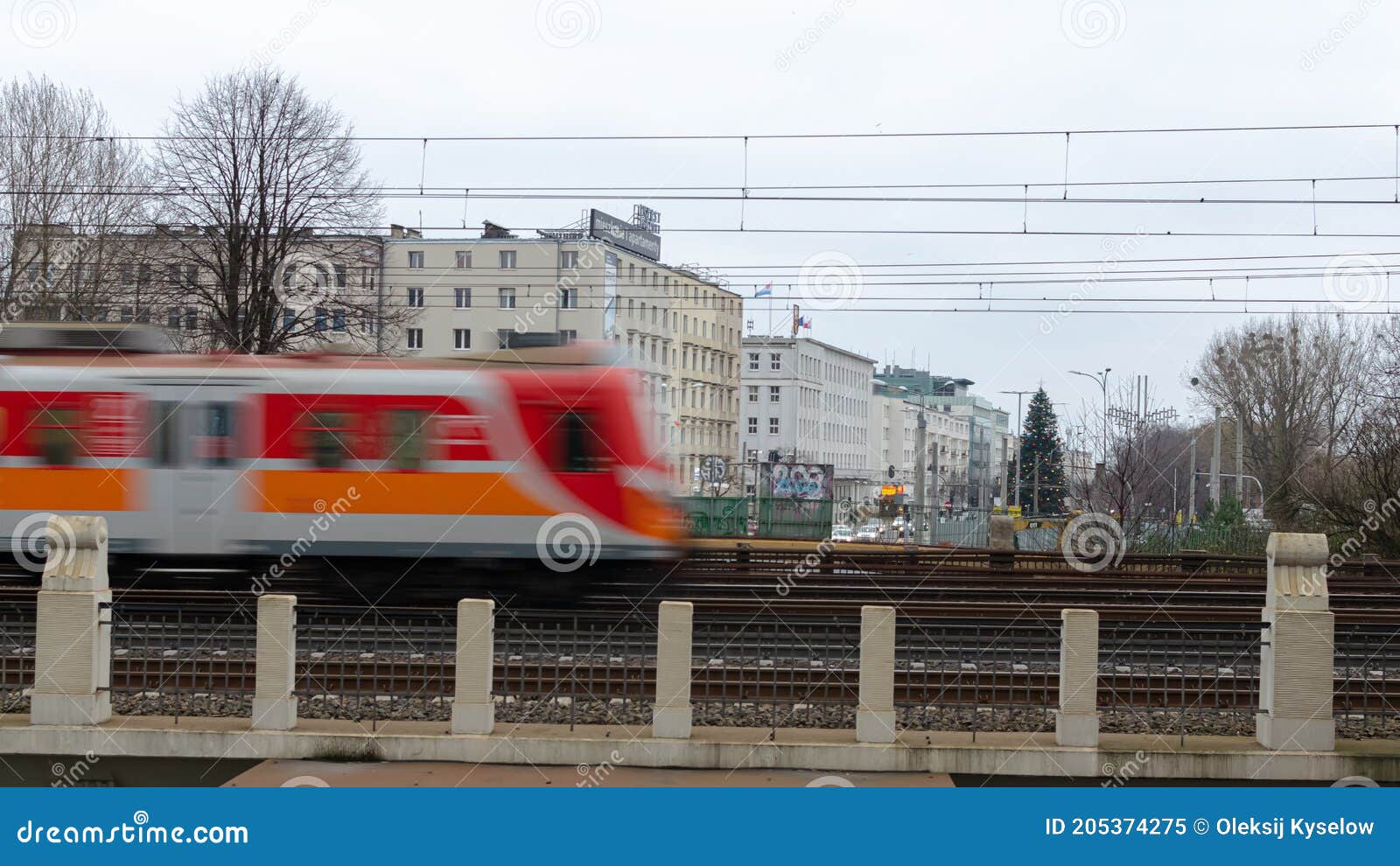 The Train Moves in the City Side View Blur Stock Image - Image of blur ...