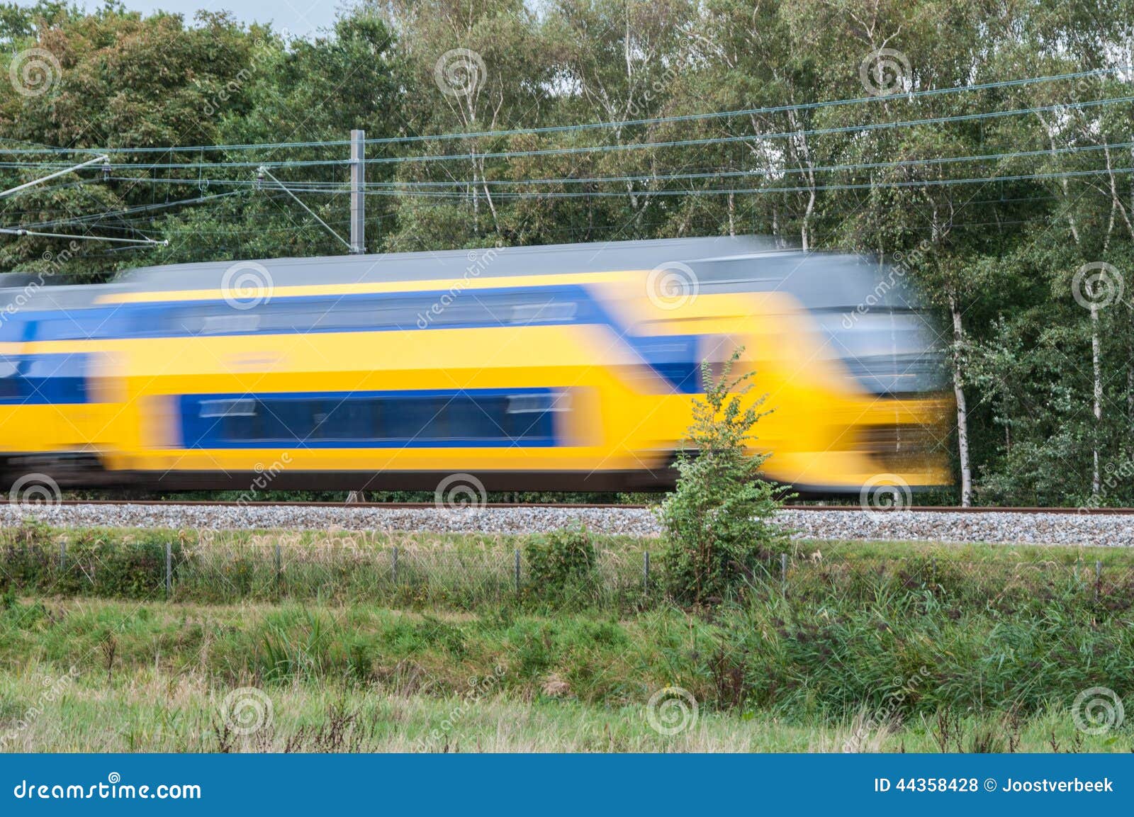 Train Moving Fast in Landscape Stock Photo - Image of railway ...
