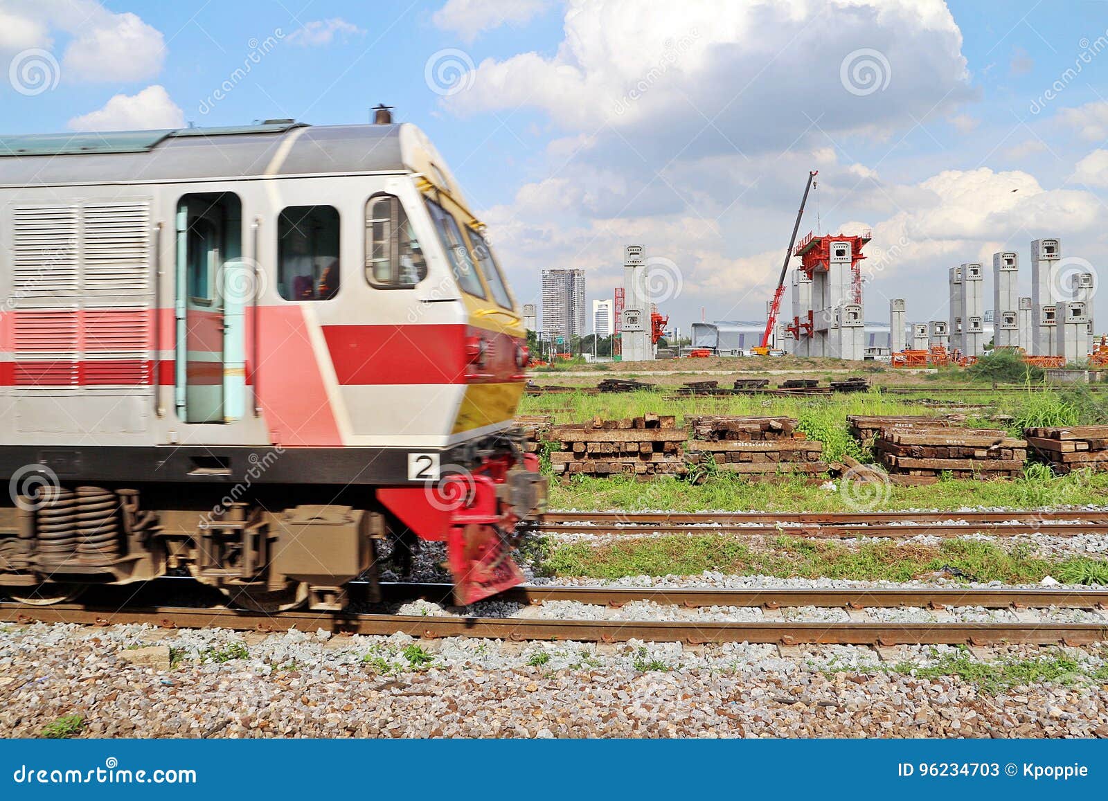 Train moving forward stock image. Image of railway, railroad - 96234703