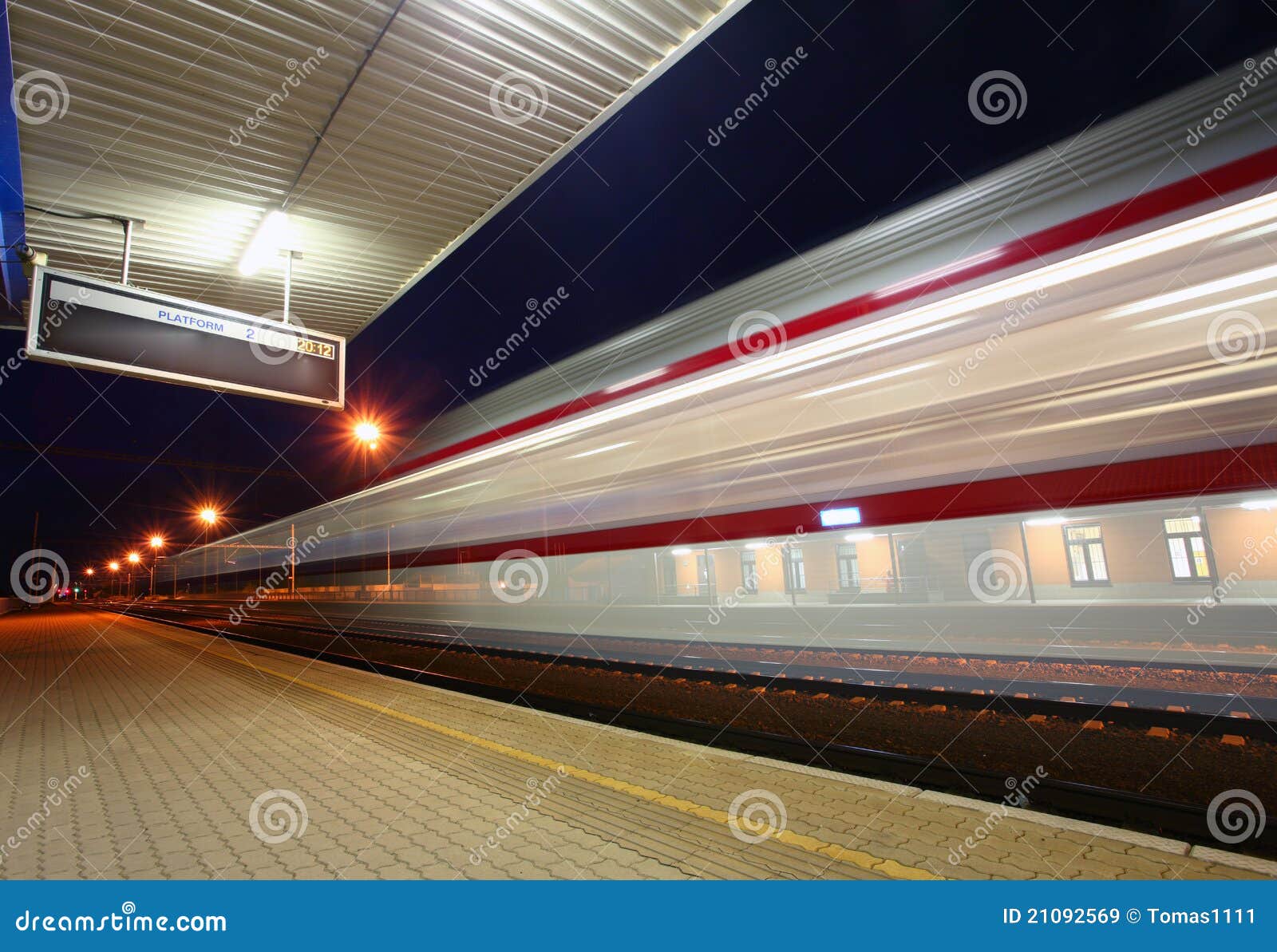 Train moving in station stock image. Image of fast, journey - 21092569