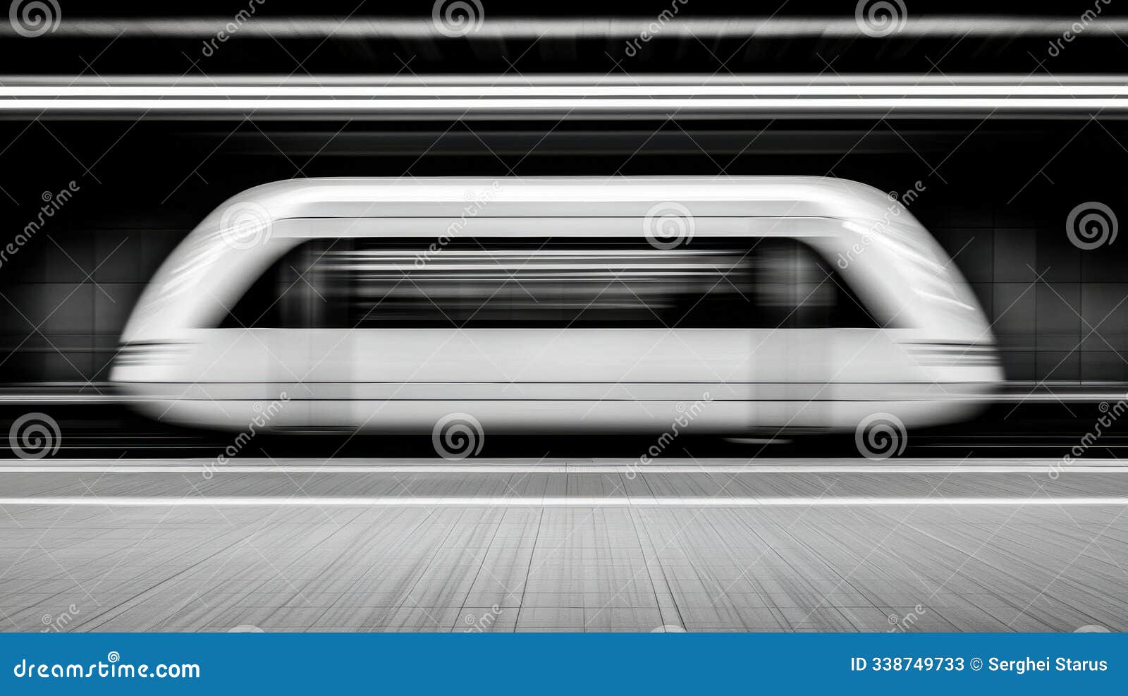 A Train is Moving through a Station with the Doors Open, AI Stock Image ...