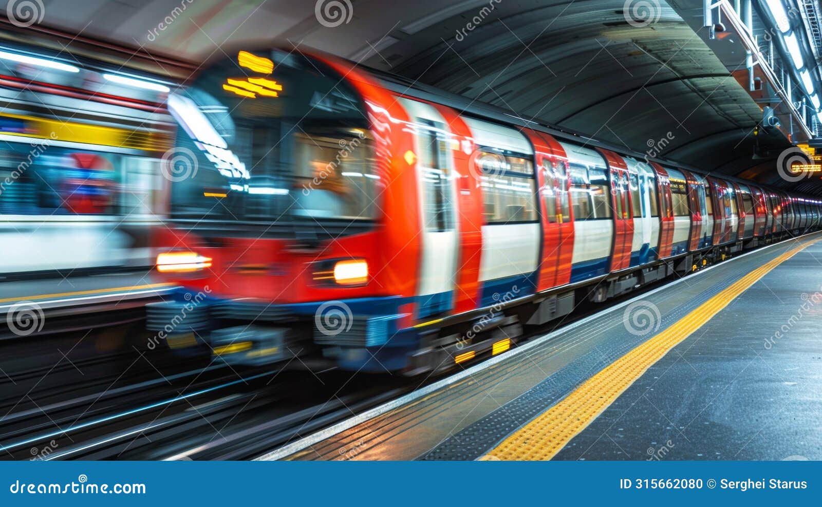 A Train is Moving through a Station with People on the Platform, AI ...