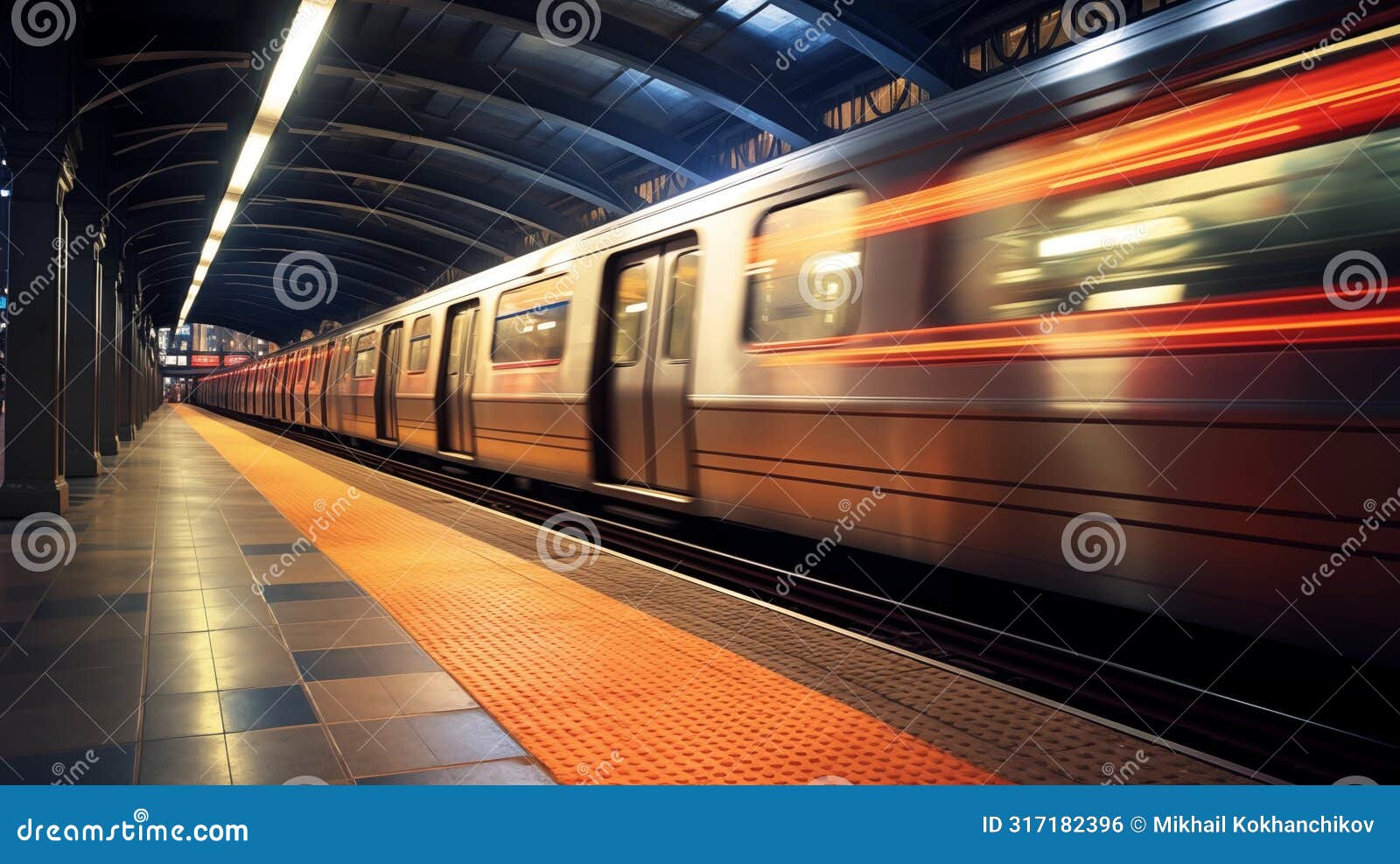 Train Moving at Subway Station Stock Photo - Image of subway, travel ...