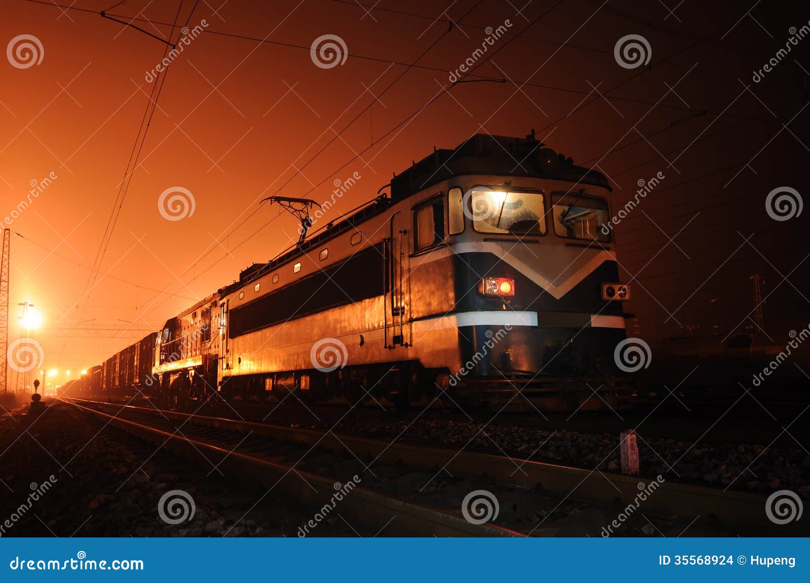Train at night stock photo. Image of increase, delivery - 35568924