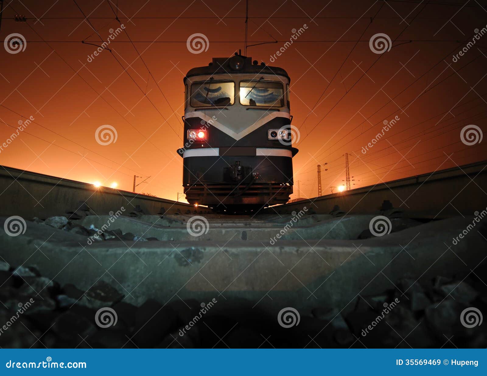 Train at night stock image. Image of front, chinese, connection - 35569469