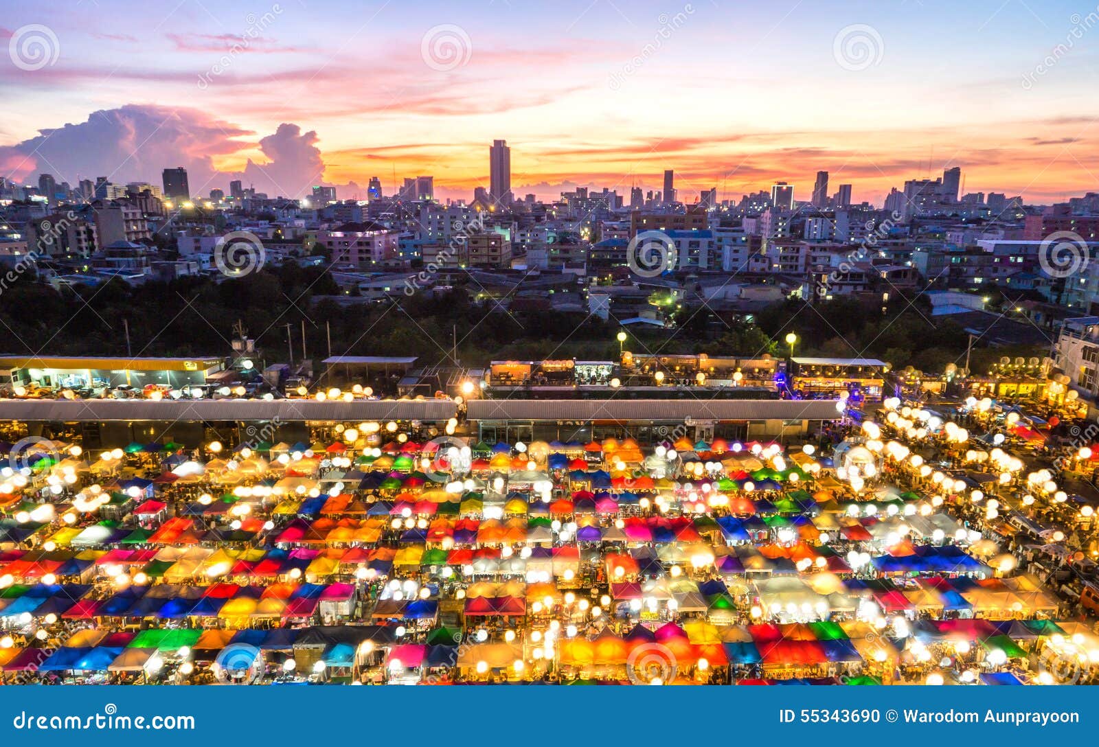 Train Night Market Ratchada ,Bangkok,Thailand Stock Photo - Image: 55343690