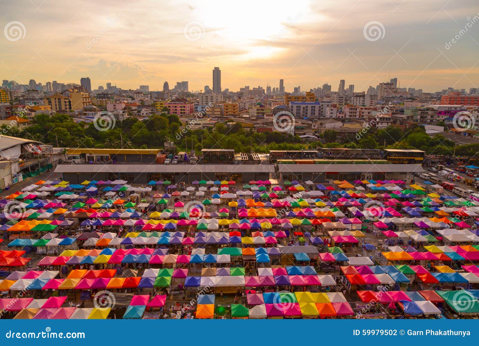 Train Night Market Ratchada, Bangkok, Thailand Stock Photo - Image of ...